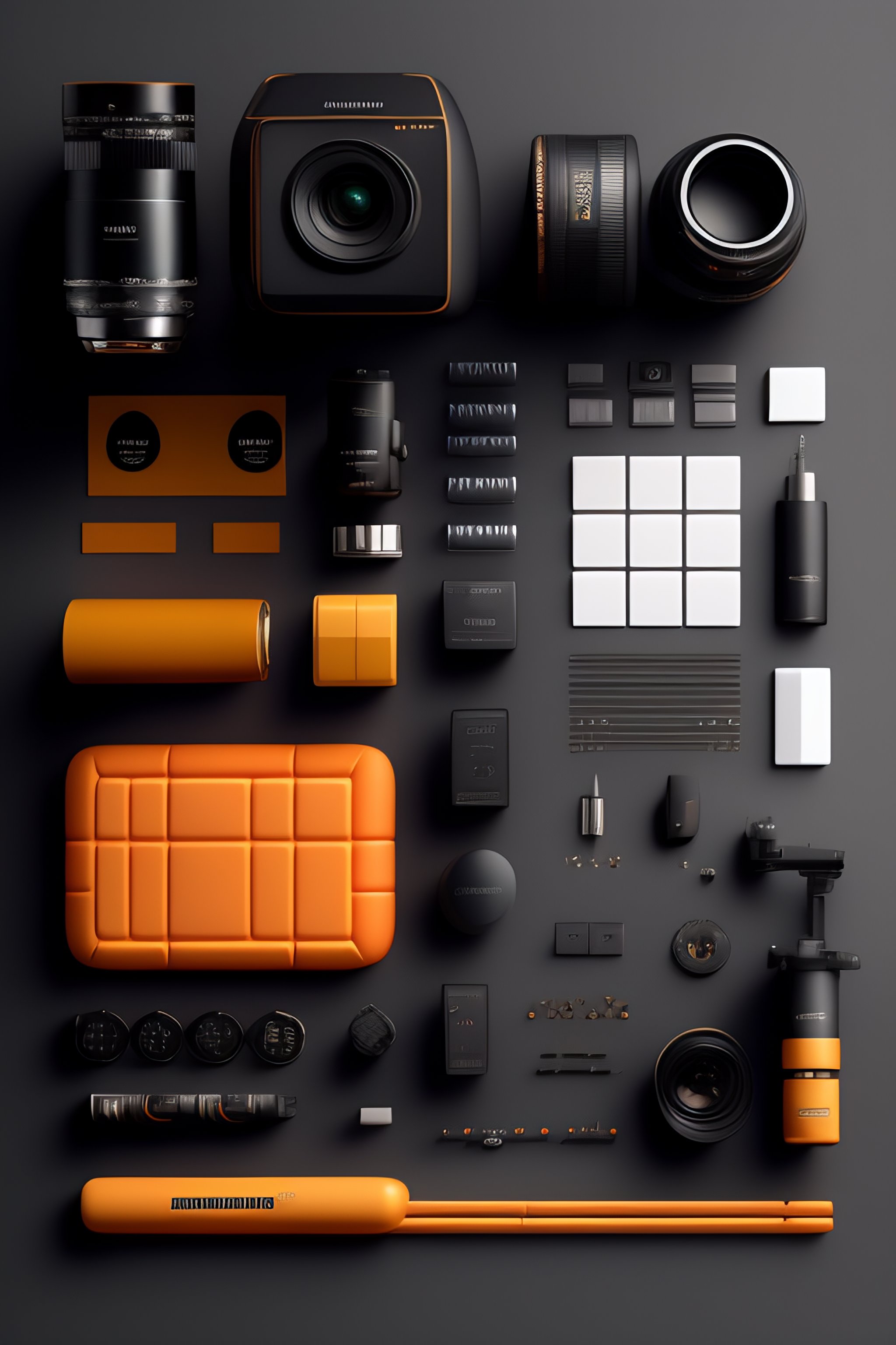 Lexica - Blackmagic digital filmmaking, knolling, flat lay ...
