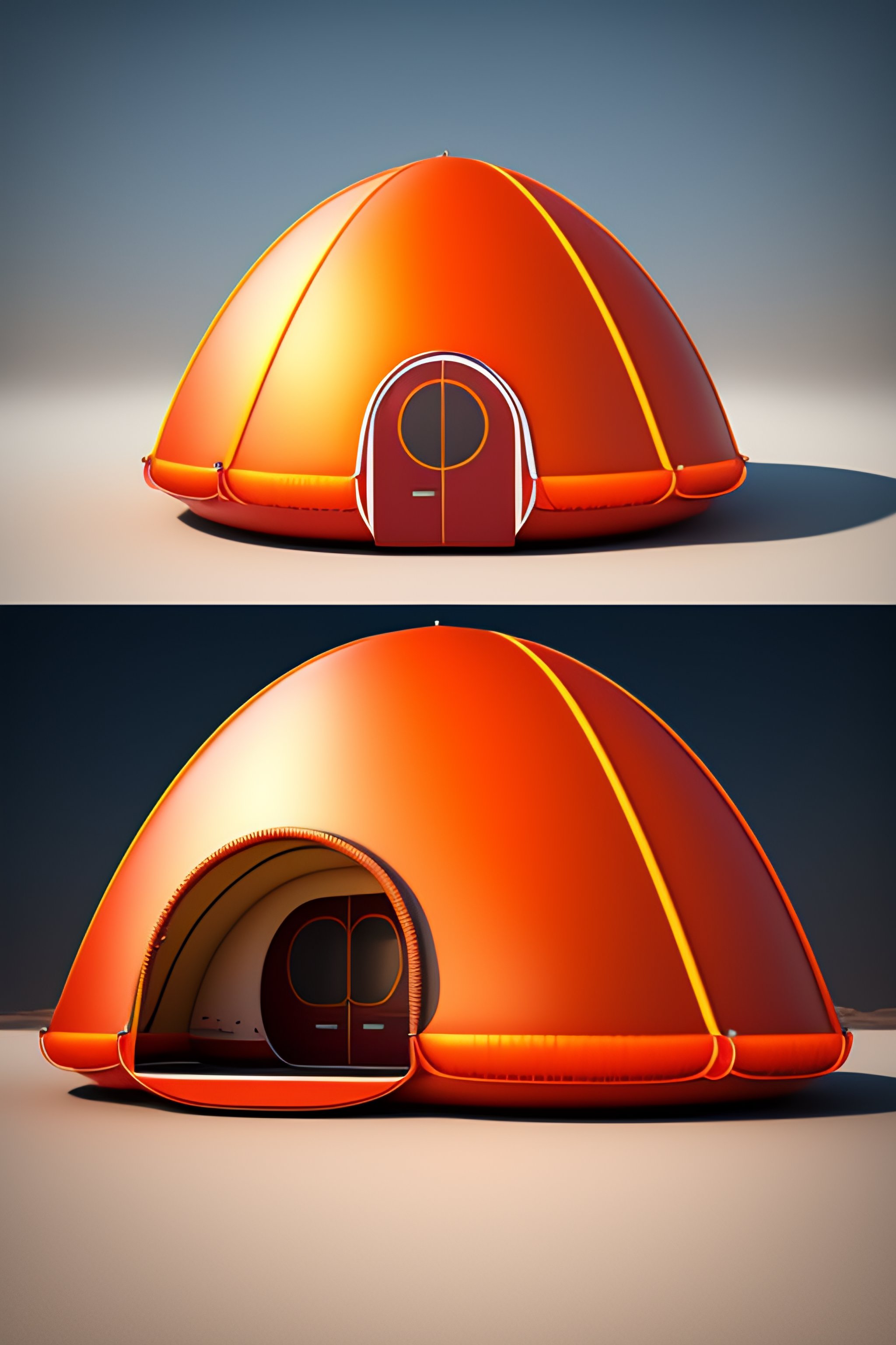 Lexica - Vintage design of inflatable tent camping, a futuristic tent ...