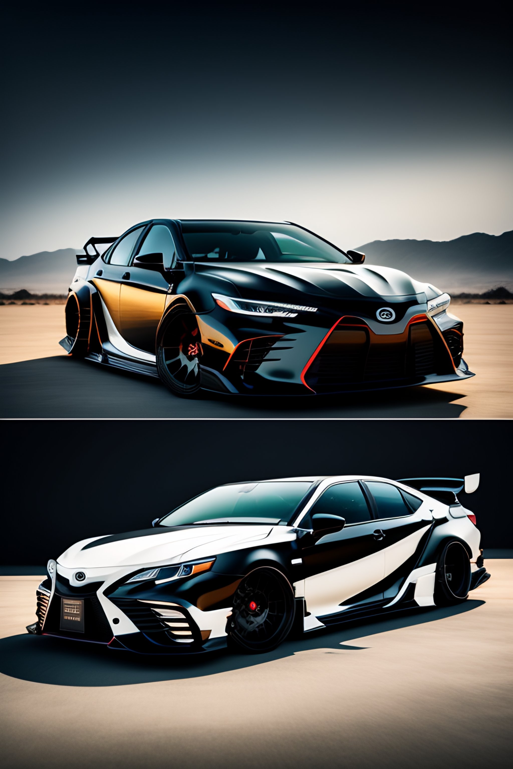 Lexica - Black color car toyota camry 55,8k resoultion, futuristic ...