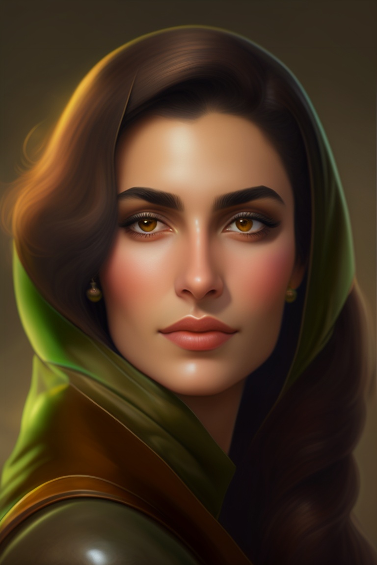 Lexica - An adult woman with a round face, full wheatish green skin, of ...
