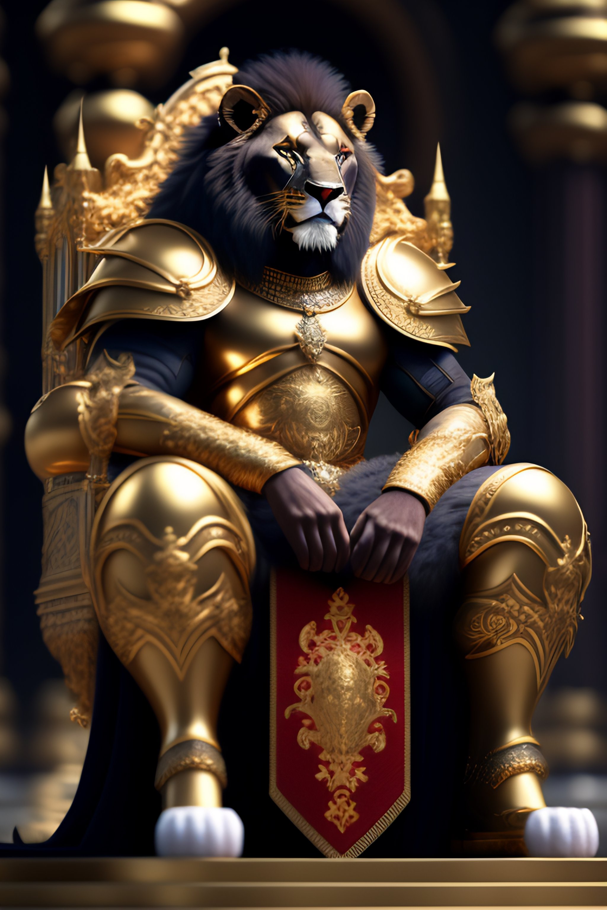 Lexica - High quality photo fullbody of a male anthro LION wearing ...