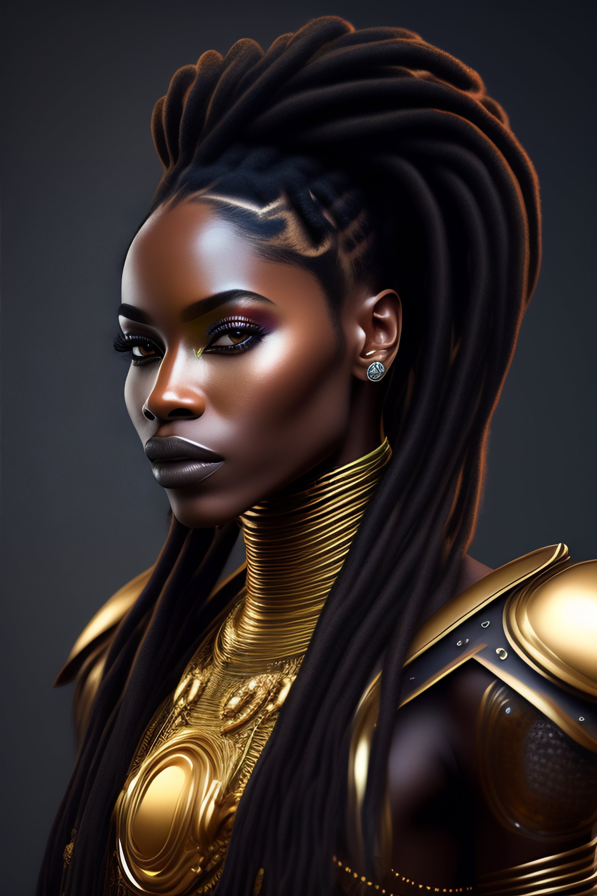 Lexica - True alien, african, dreadlocks, ultra realistic, robot, portrait