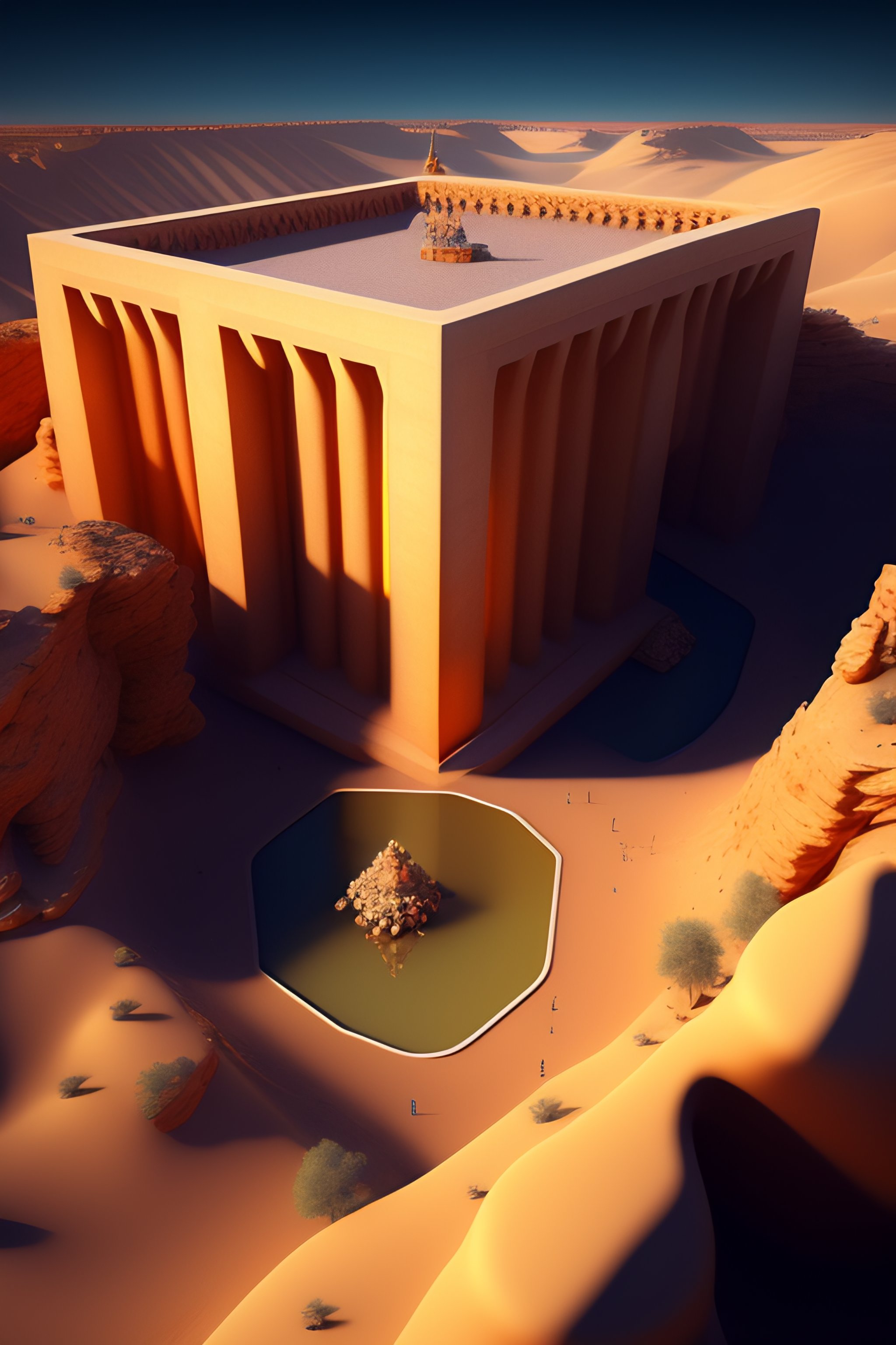 Lexica - Isometric 3d blender render of anitkabir