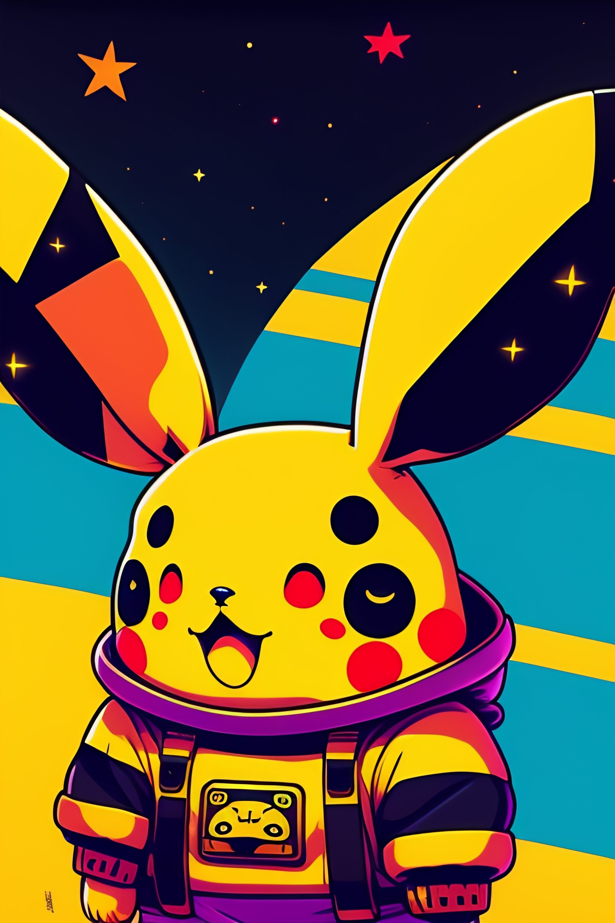 Lexica - Photo of a pikachu in the space, style of laurie greasley ...