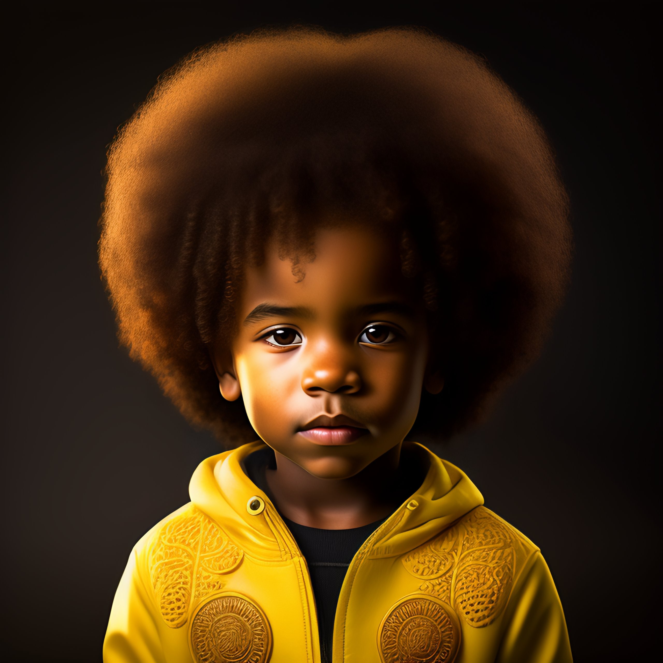 Lexica - Intricate portrait of black kid with curly afro carved butter ...