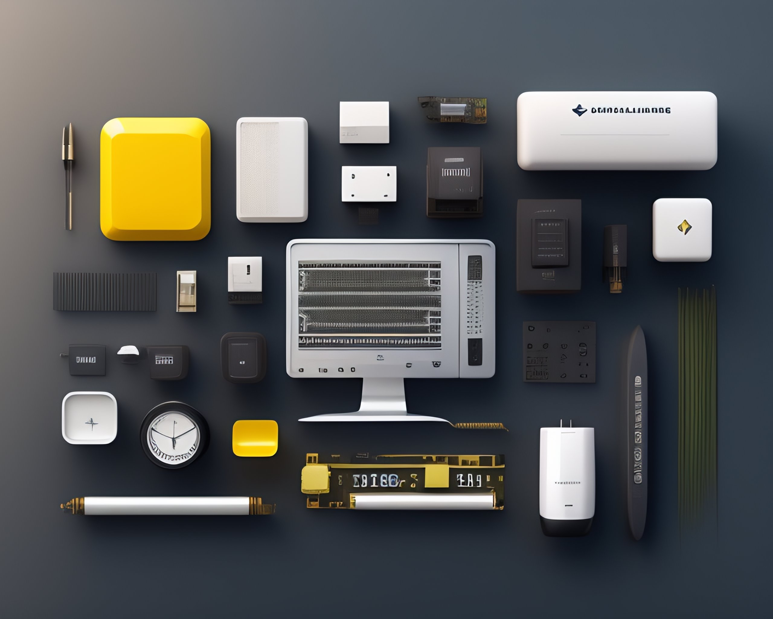Lexica - Prompt: 'editors computer, Knolling, flat lay, technology ...