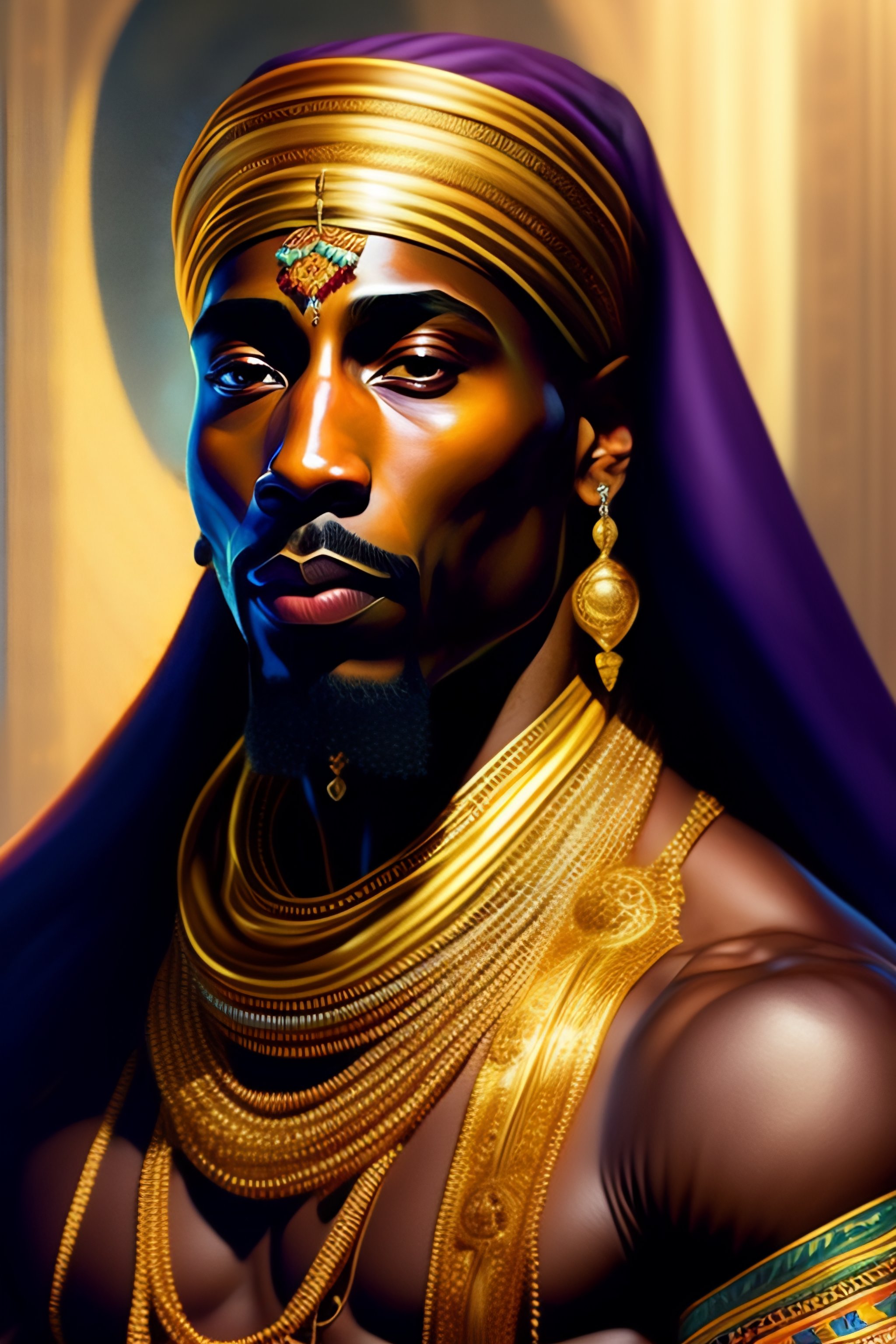 Lexica - Tupac shakur in Egyptian clothing style, highly detailed ...