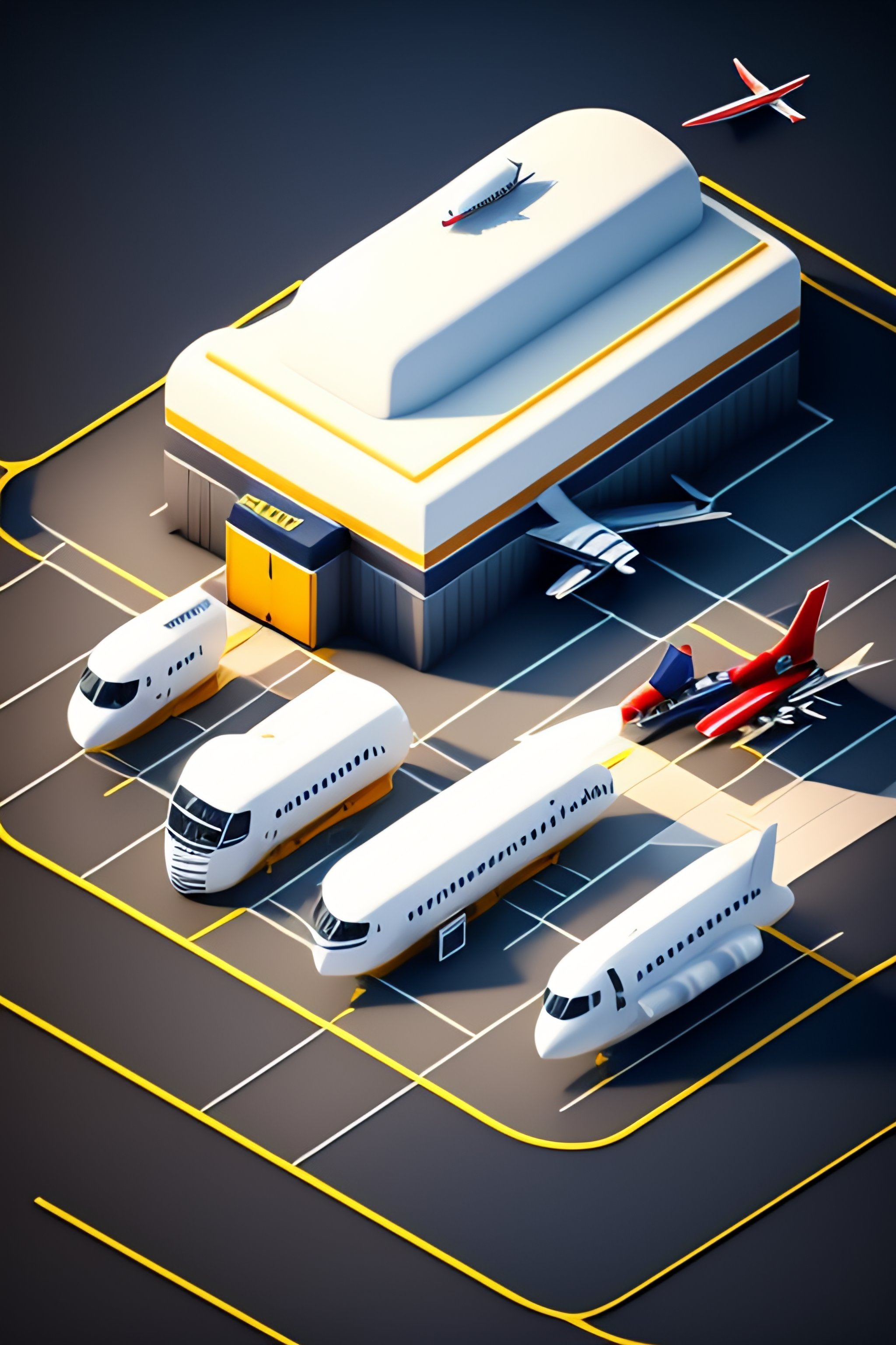 Lexica - Detailed isometric airport, pixel art, unreal engine voxel ...
