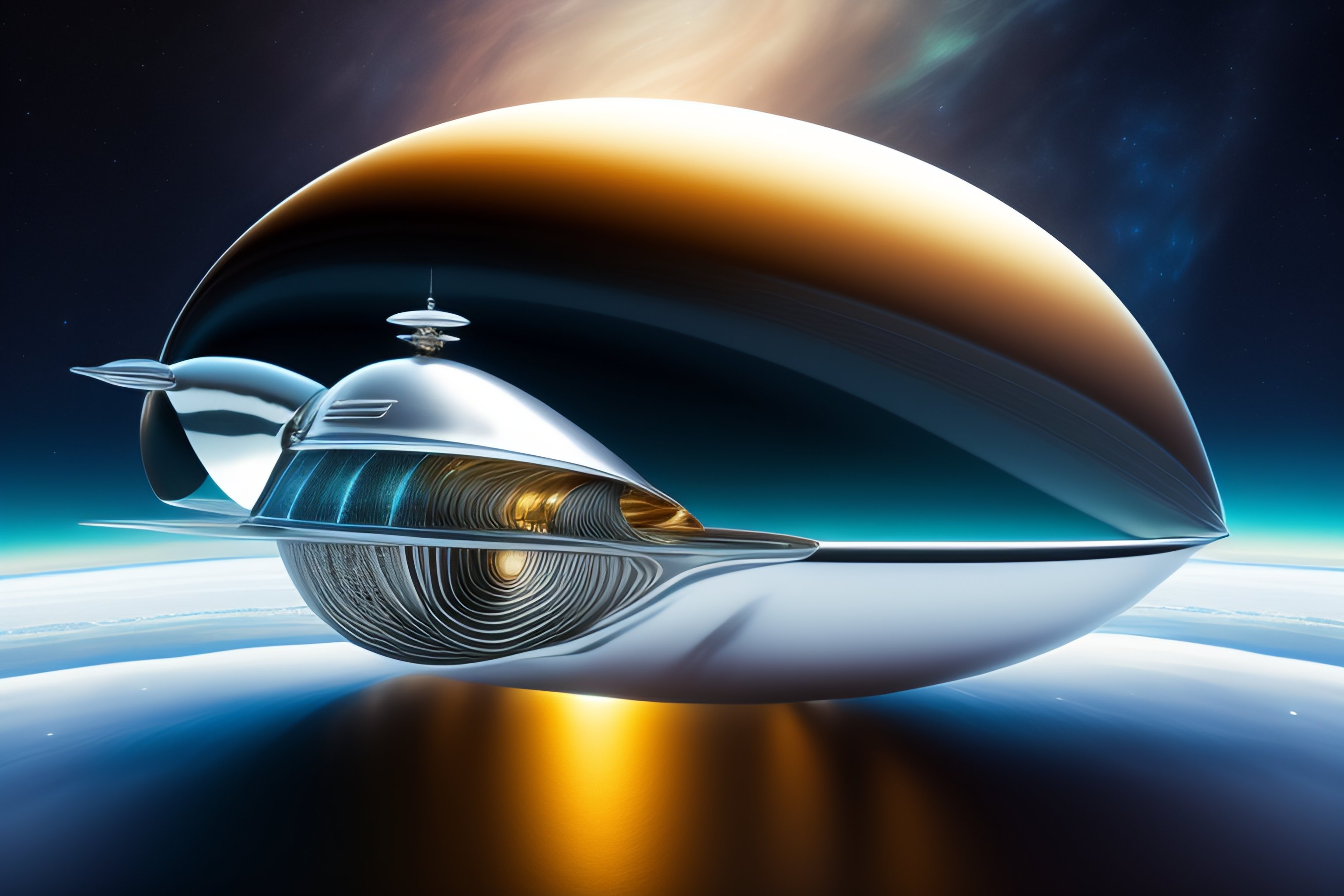 Lexica - Silver nautilus shell is a spaceship