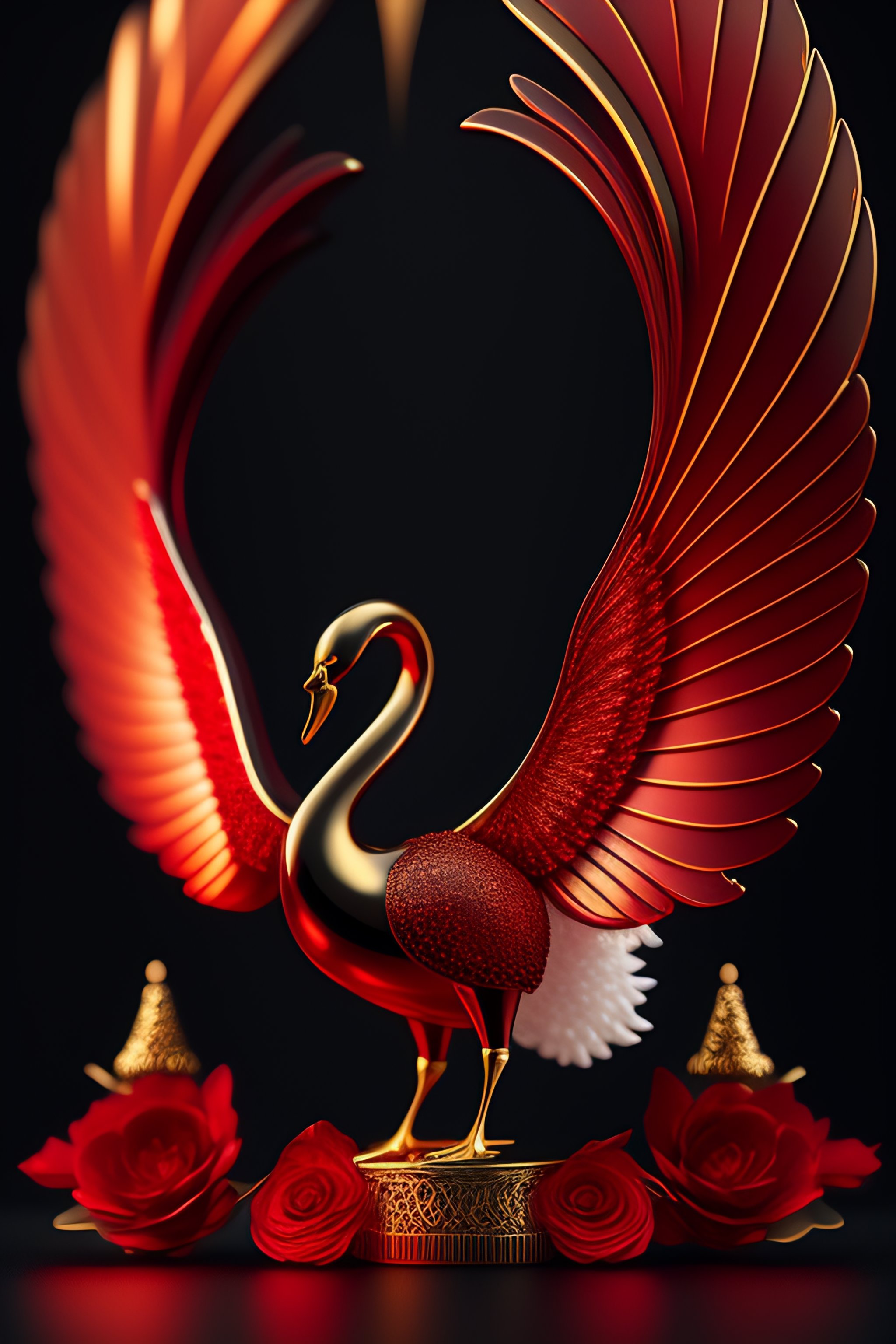 Lexica - Black, red, gold, and white color theme, symmetrical crystal ...