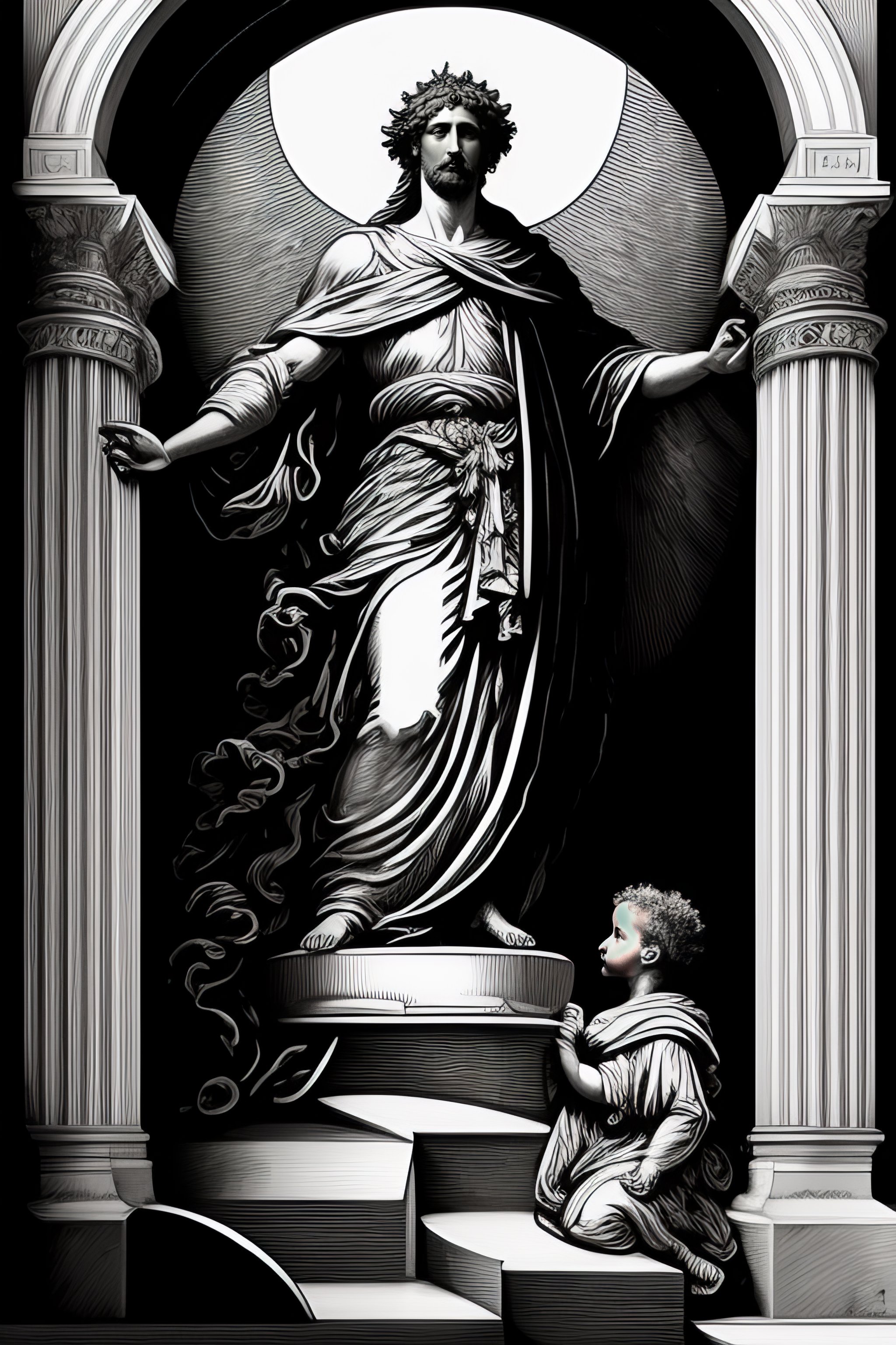 Lexica - Drawing in the style of Gustave Doré. Servant of humanity ...