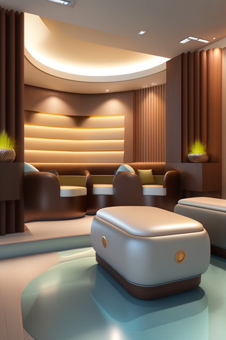 Lexica - A classic spa area with pedicure seats, clients seated and ...