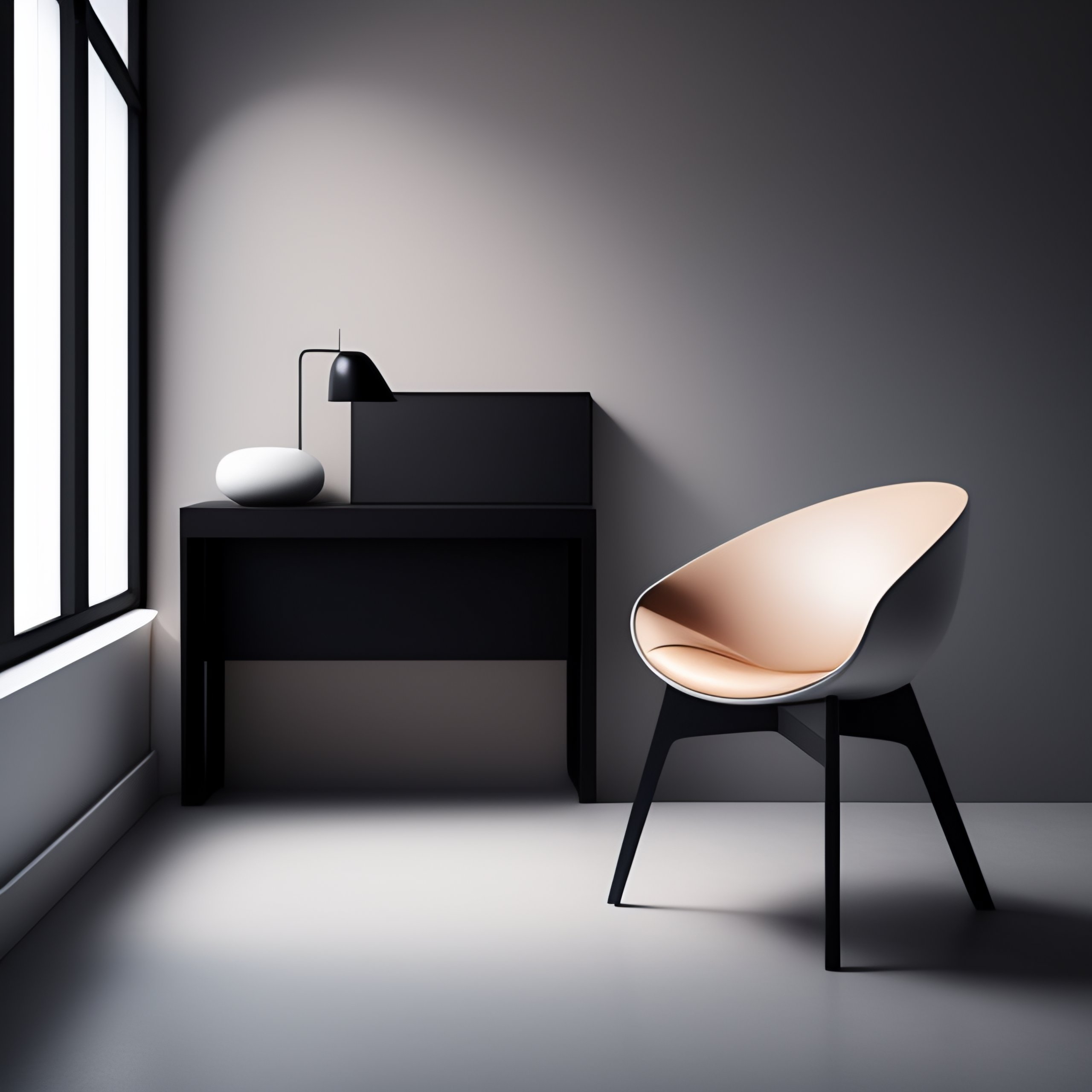 Lexica - Minimalistic modernistic chair made from camel bone, black ...