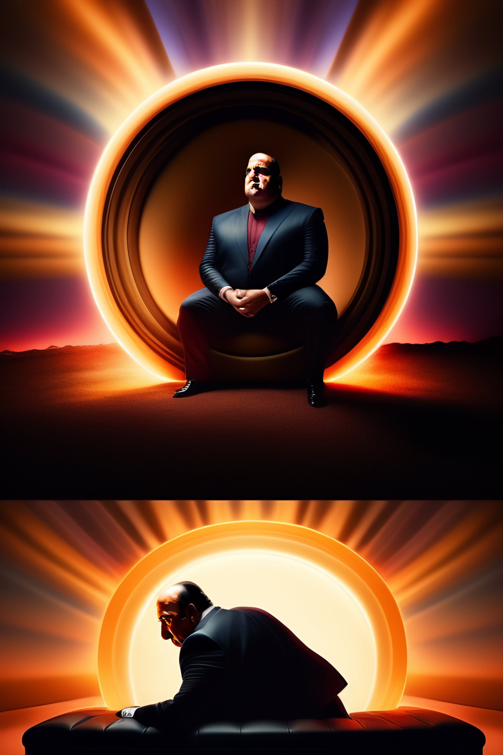 Lexica - Tony Soprano sitting on the couch falling into a portal into ...
