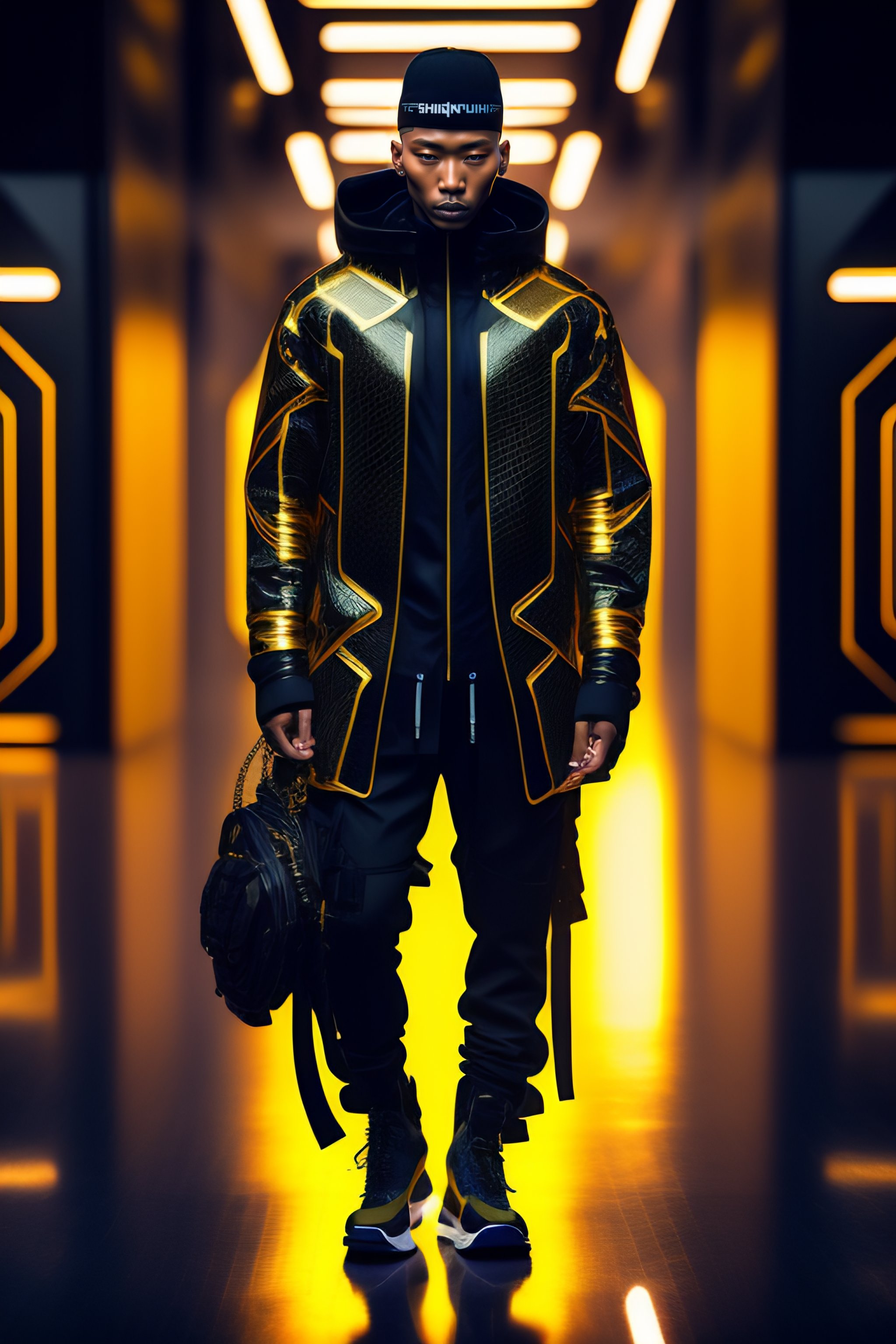 Lexica - Cyberpunk techwear streetwear look and clothes, we can see ...