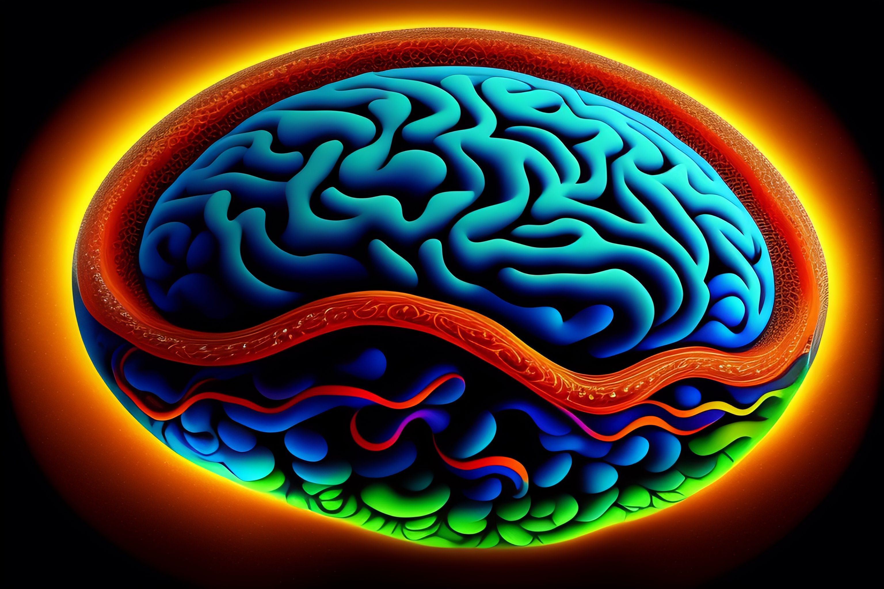 Lexica - Vann gogh style paint of a brain with tentacles