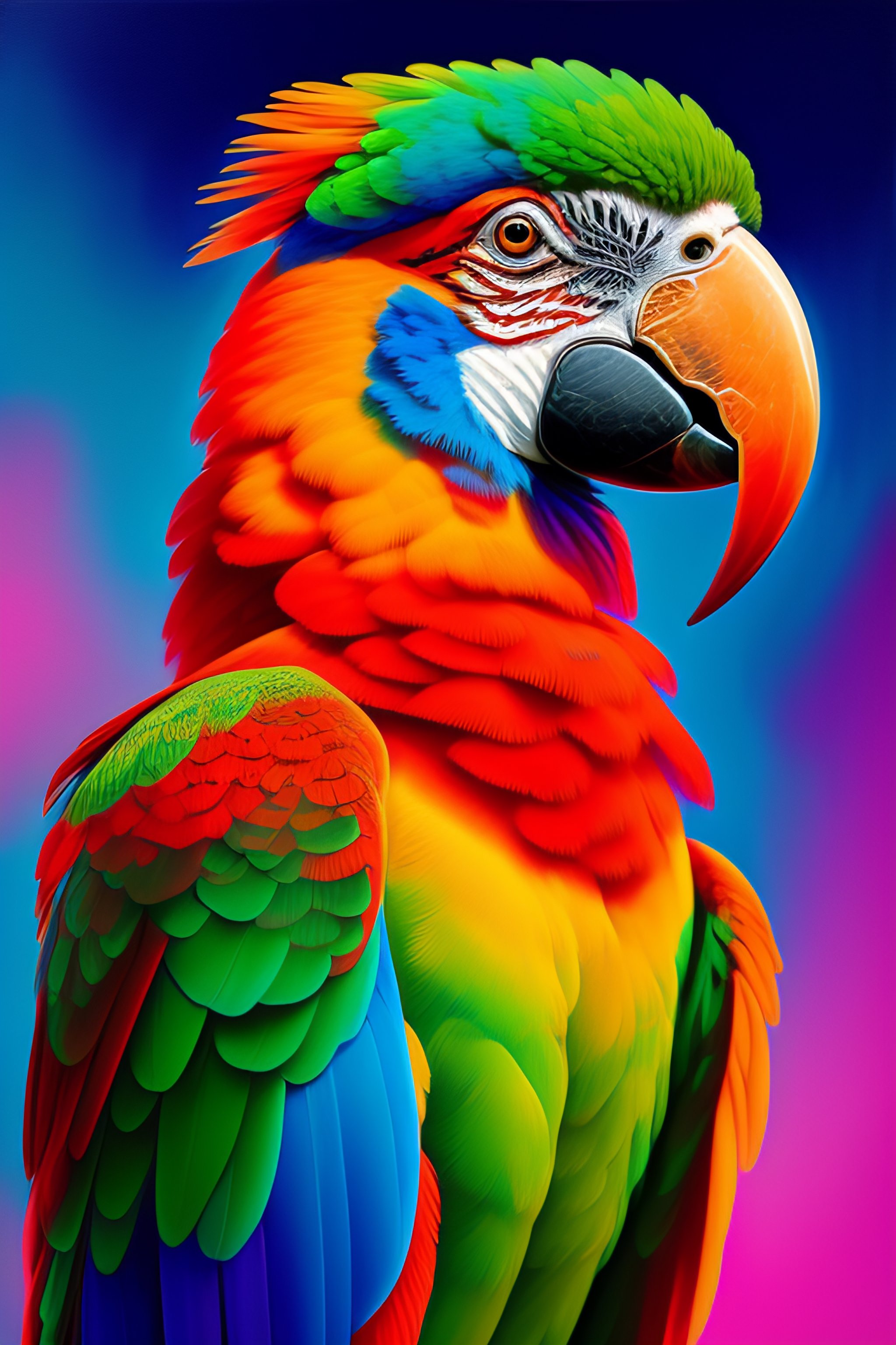 Lexica - Macaw full color painting
