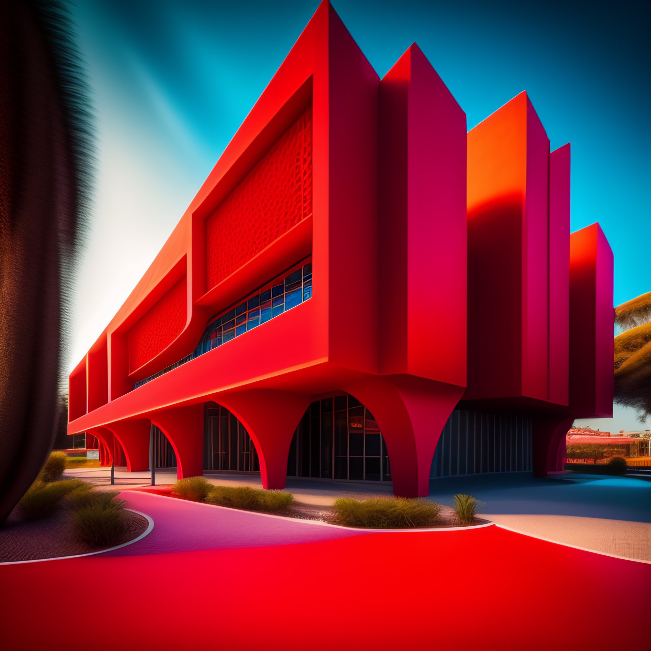 Lexica - Red Coral Building, art by mark cooper, hyper detailed, hdr ...