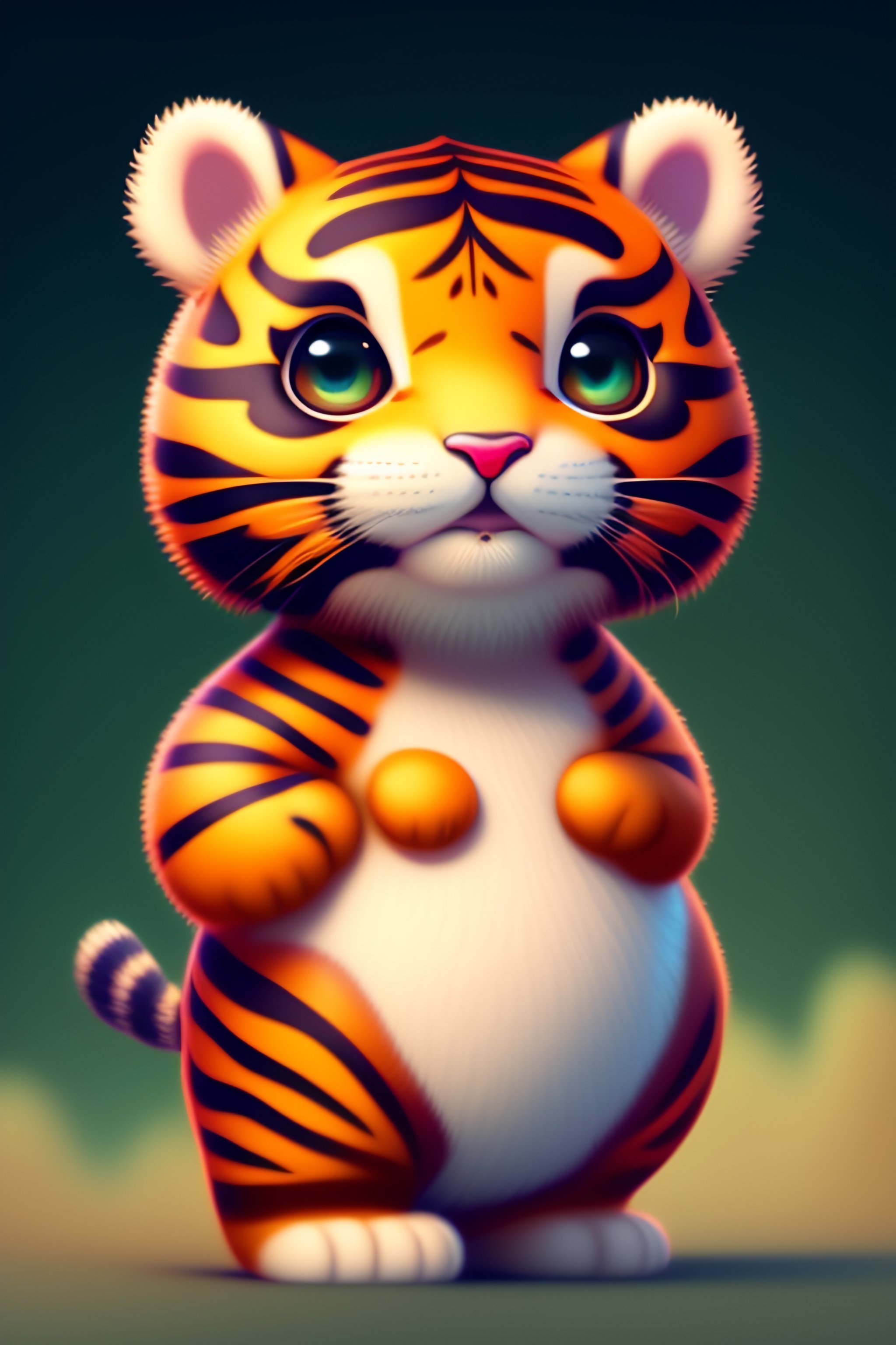 Fluffy Cartoon Tiger