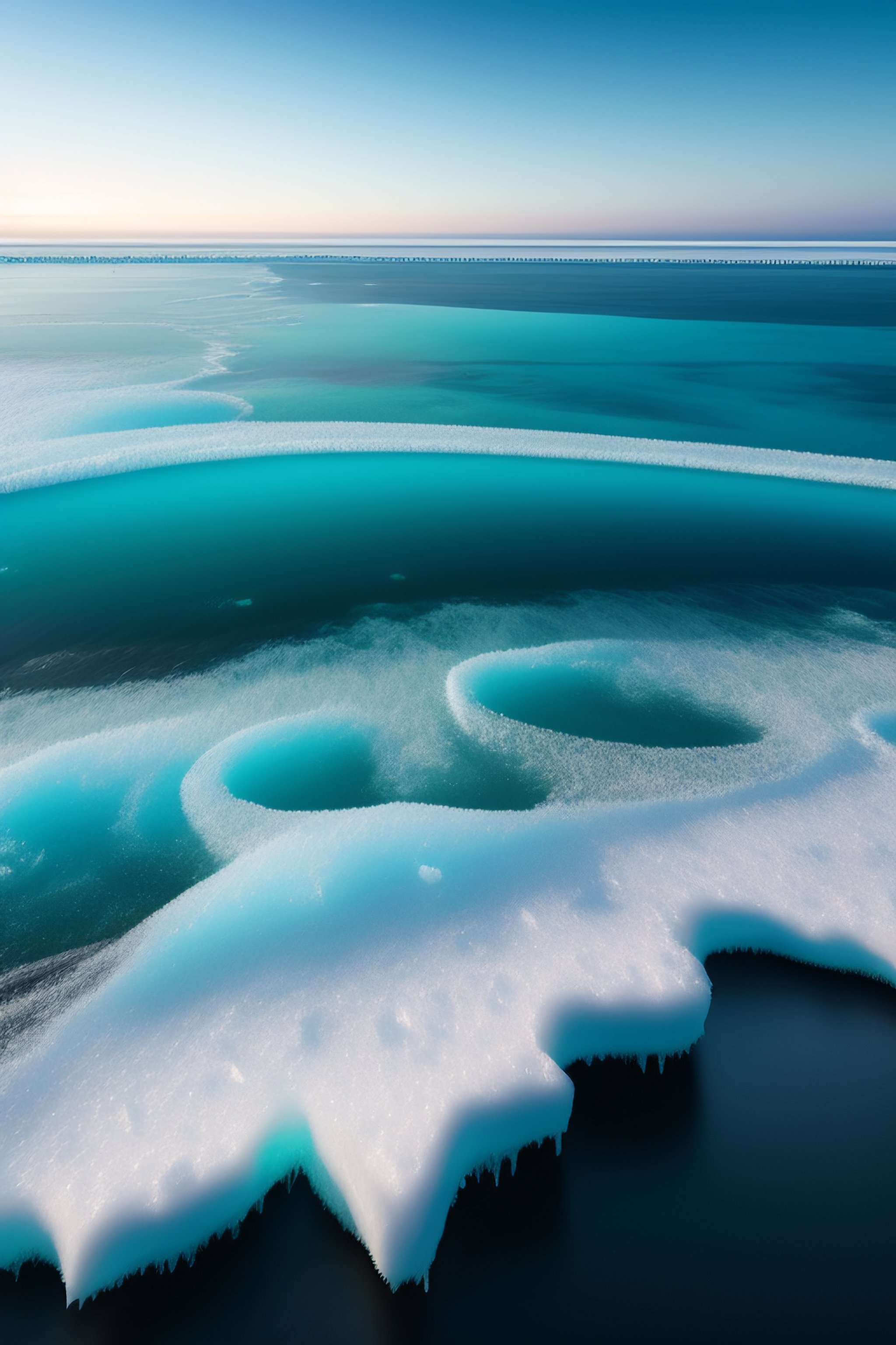 Lexica - Beautiful ocean covered in ice