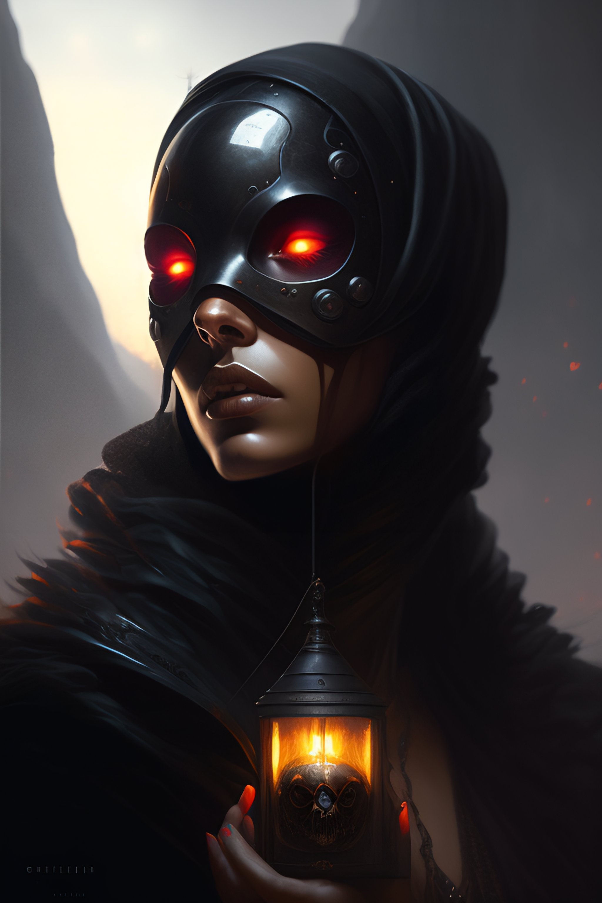 Lexica - Realist picture centered face portrait evil big eyed skull ...