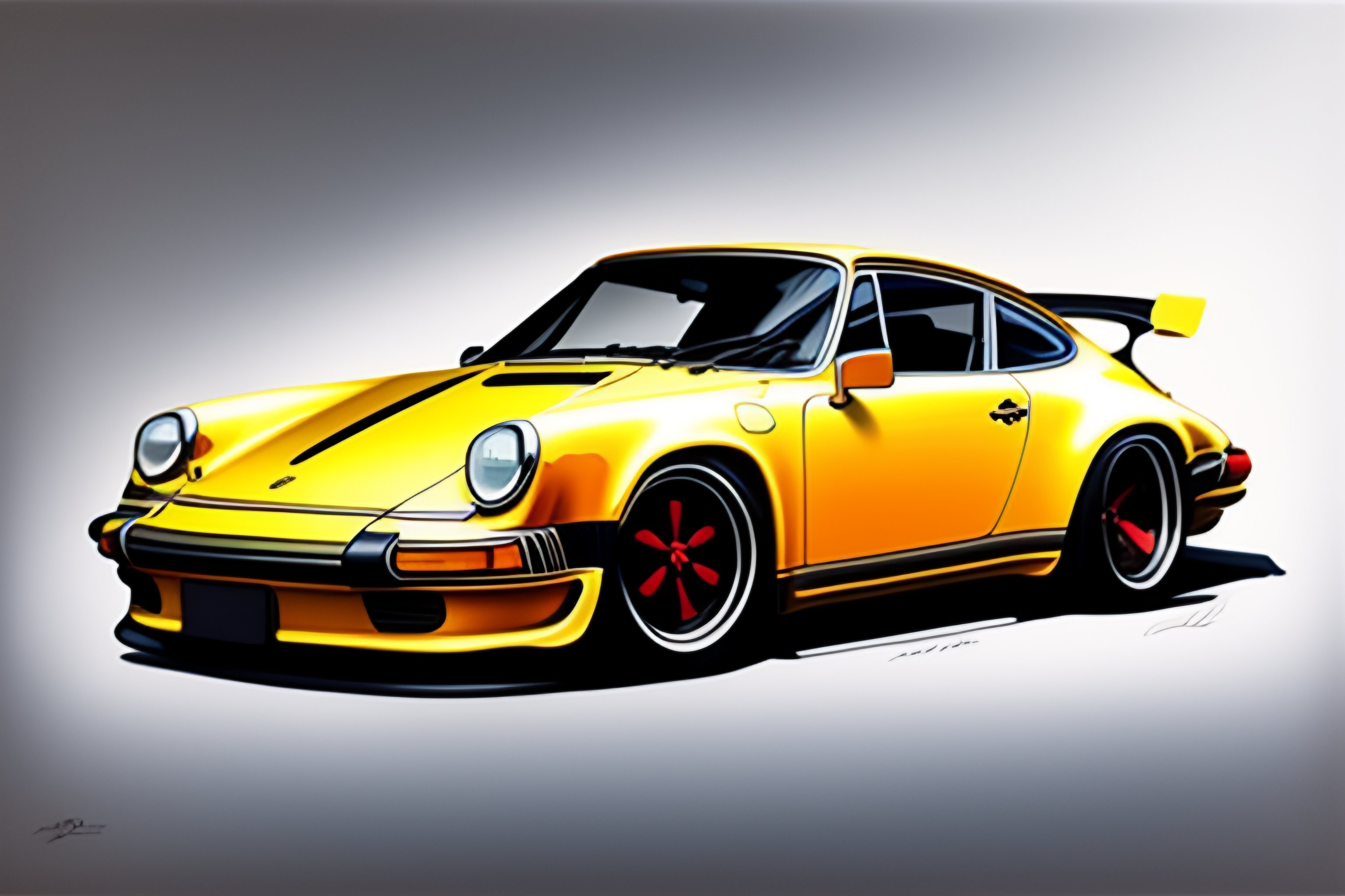 Lexica - A hand drawn sketch of a Porsche 911