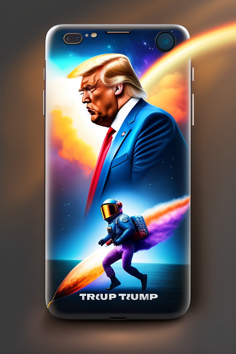Lexica - Realistic photo of donald trump riding on a rocket blasting ...