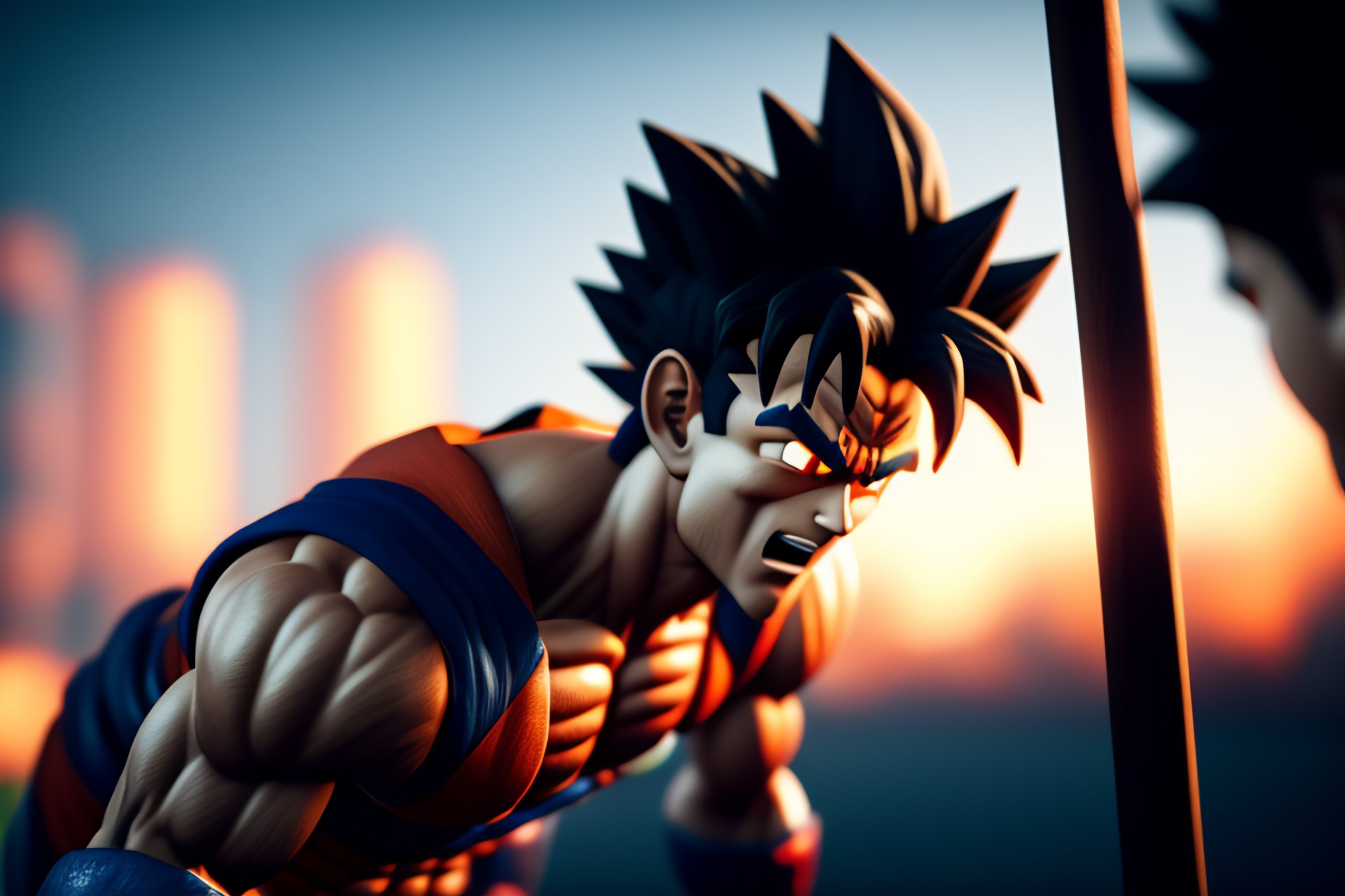 Lexica - Goku pushups on a stick, manga, ultra realistic, concept art ...