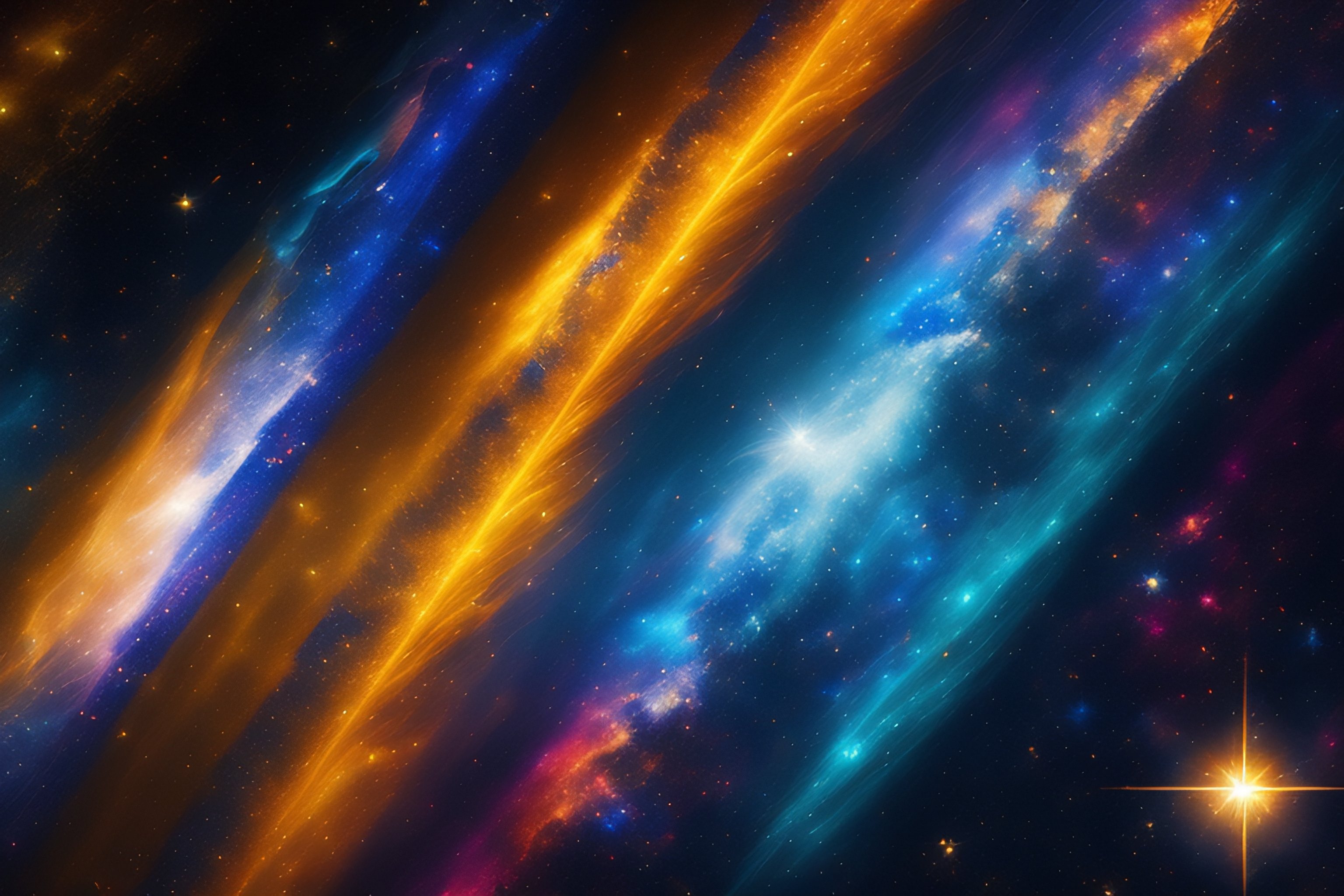 Lexica - Banner abystract blue and yellow, cosmic star, galaxy full screen