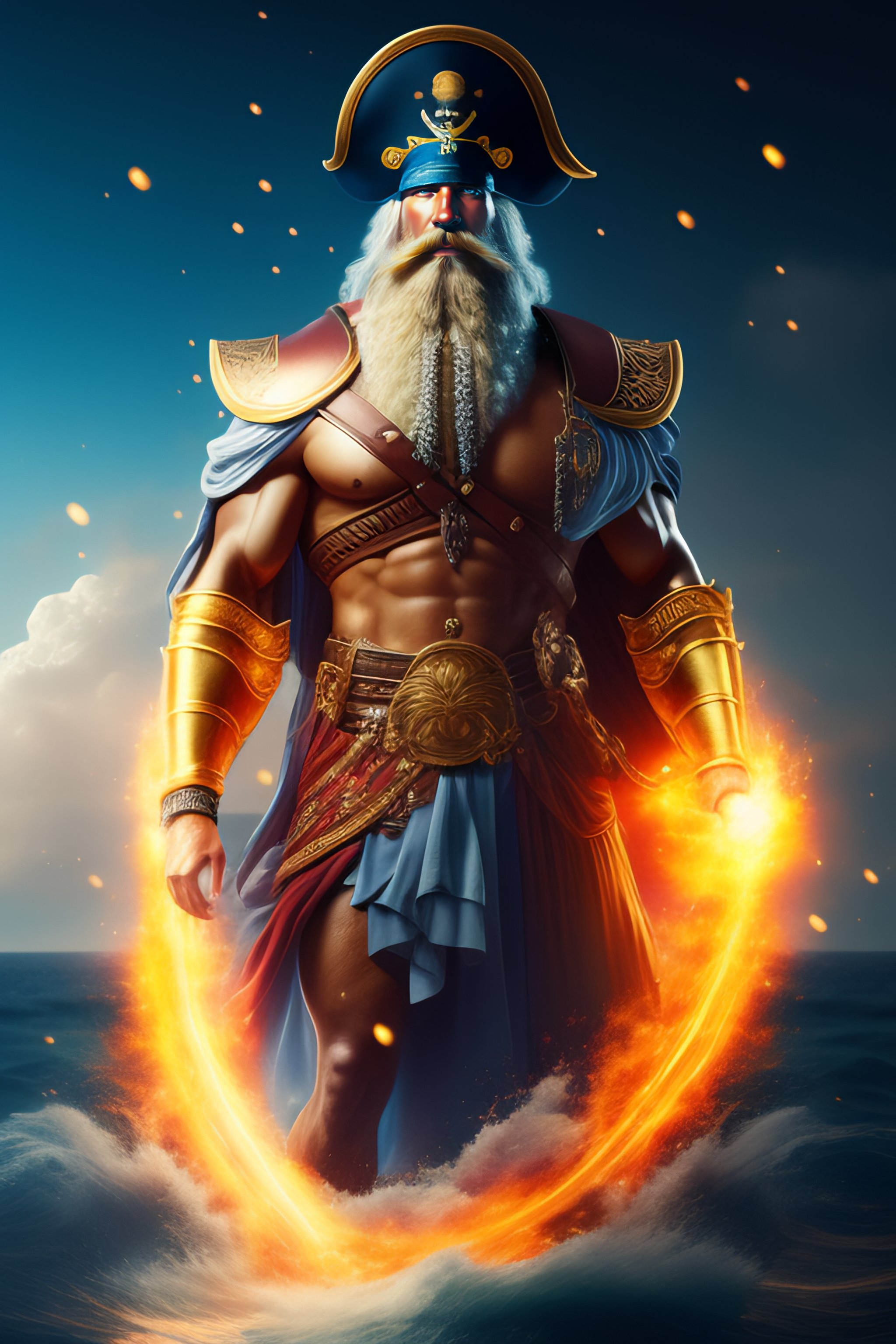 Lexica - Zeus, The Greek gods, Portrait, Pirate, Pirate hat, Pirate ...