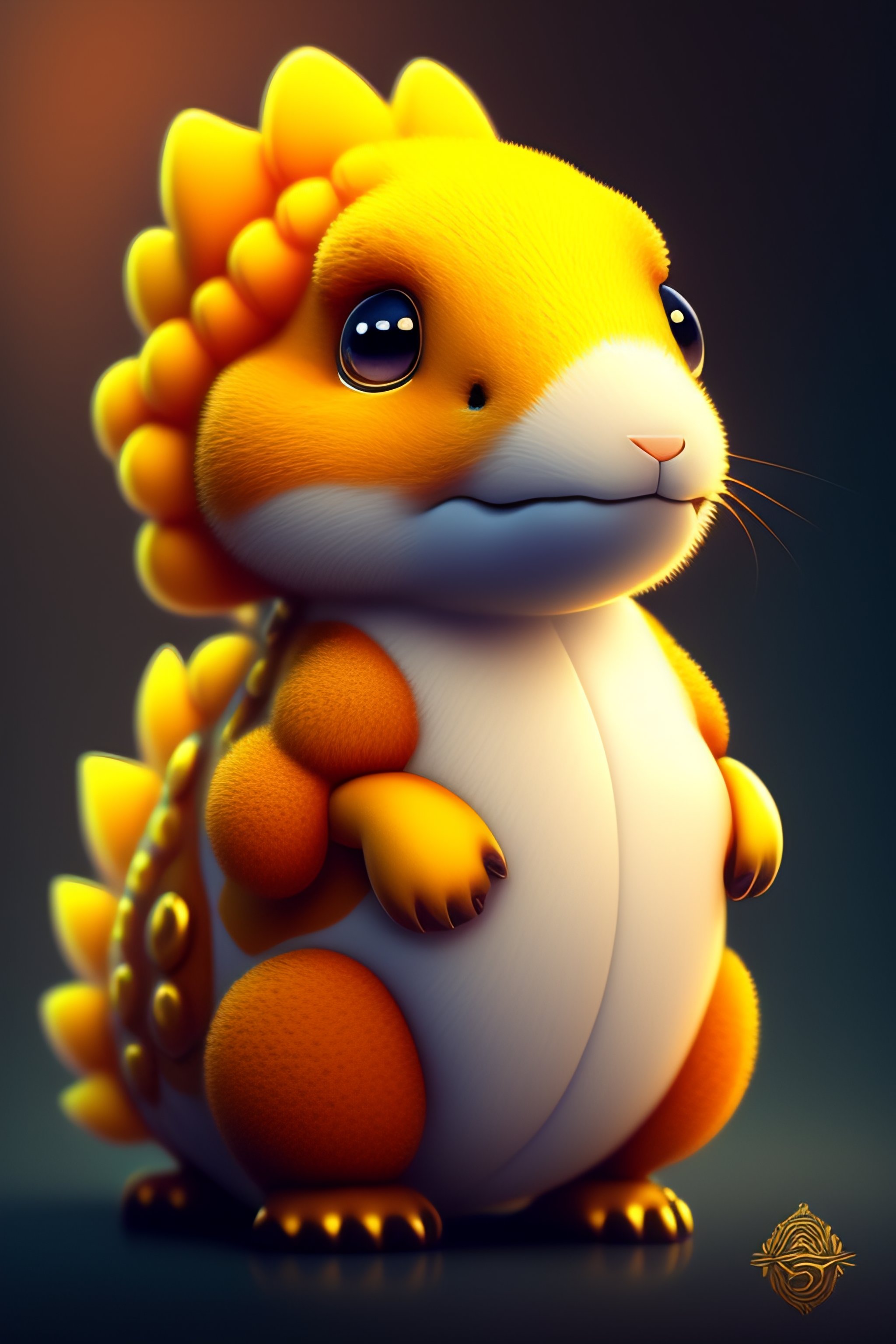 Lexica - CUTE AND ADORABLE CARTOON FLUFFY dinosaur, gold, DREAMLIKE ...