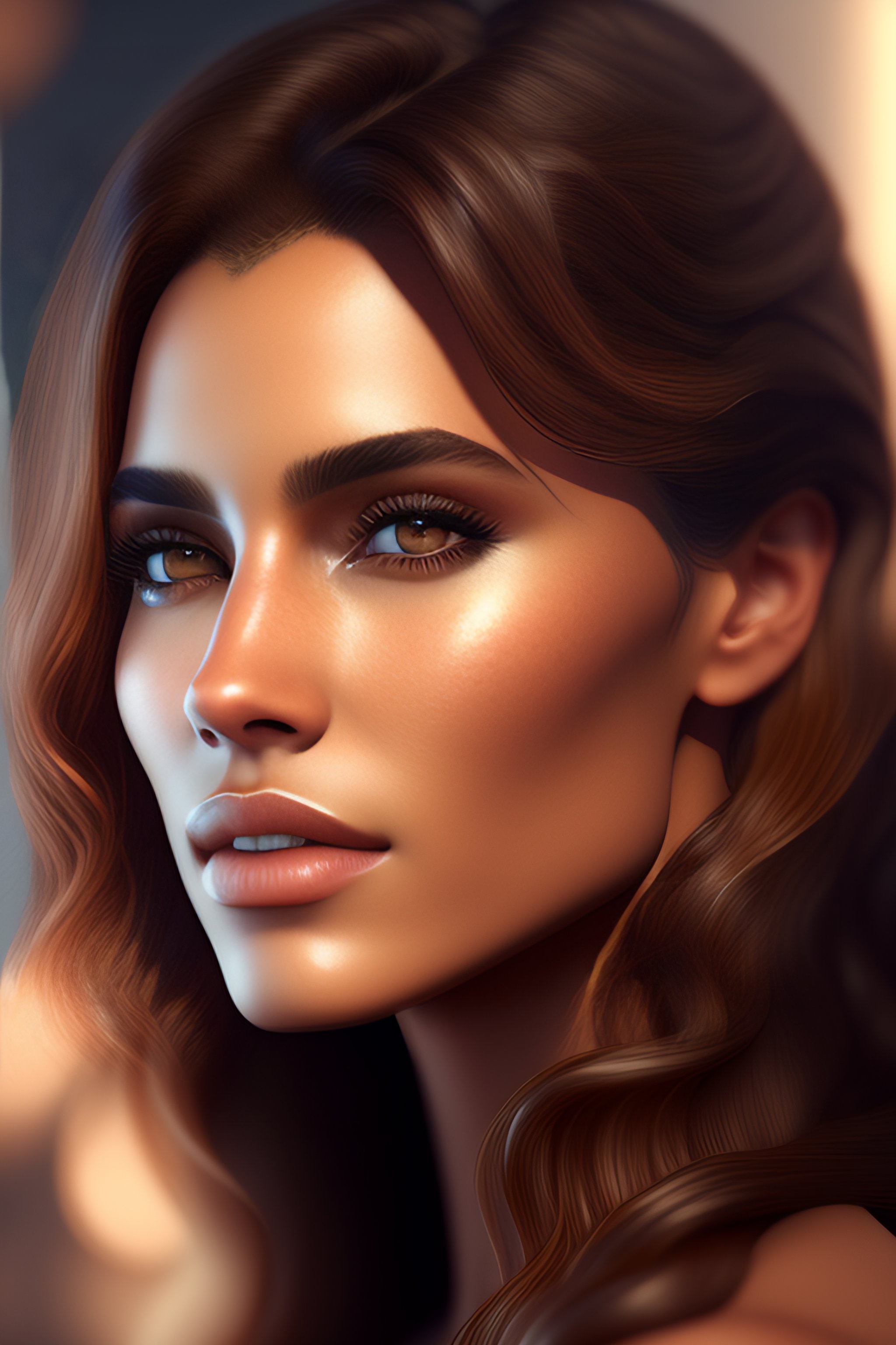 Lexica - Portrait of a gorgeous young woman, latin face, illustration ...