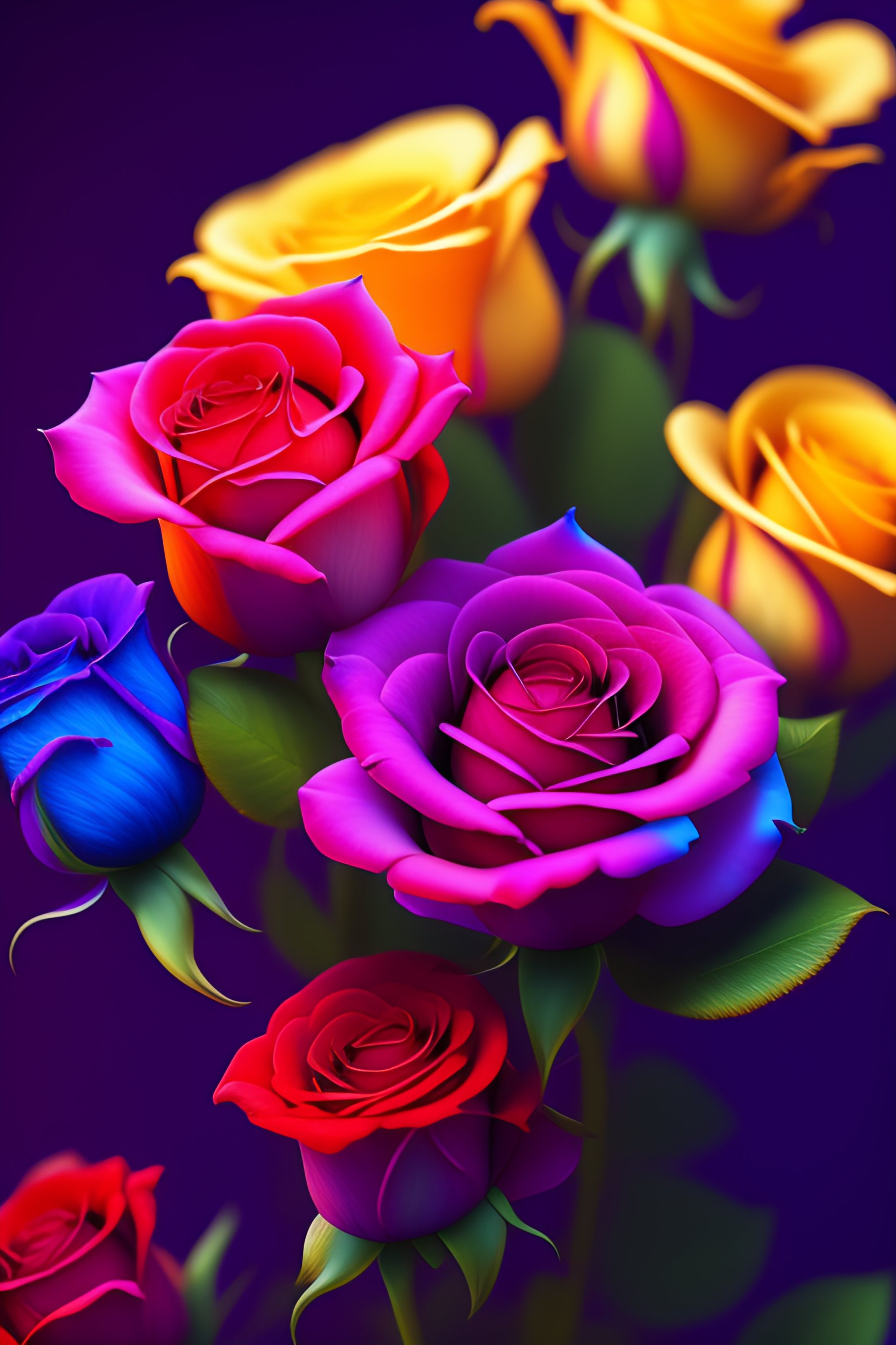 Colorful Rose Wallpaper