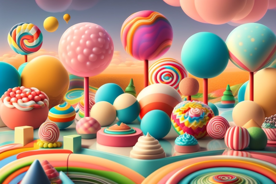 Lexica - Cartoon candy world, Clara Reschke style