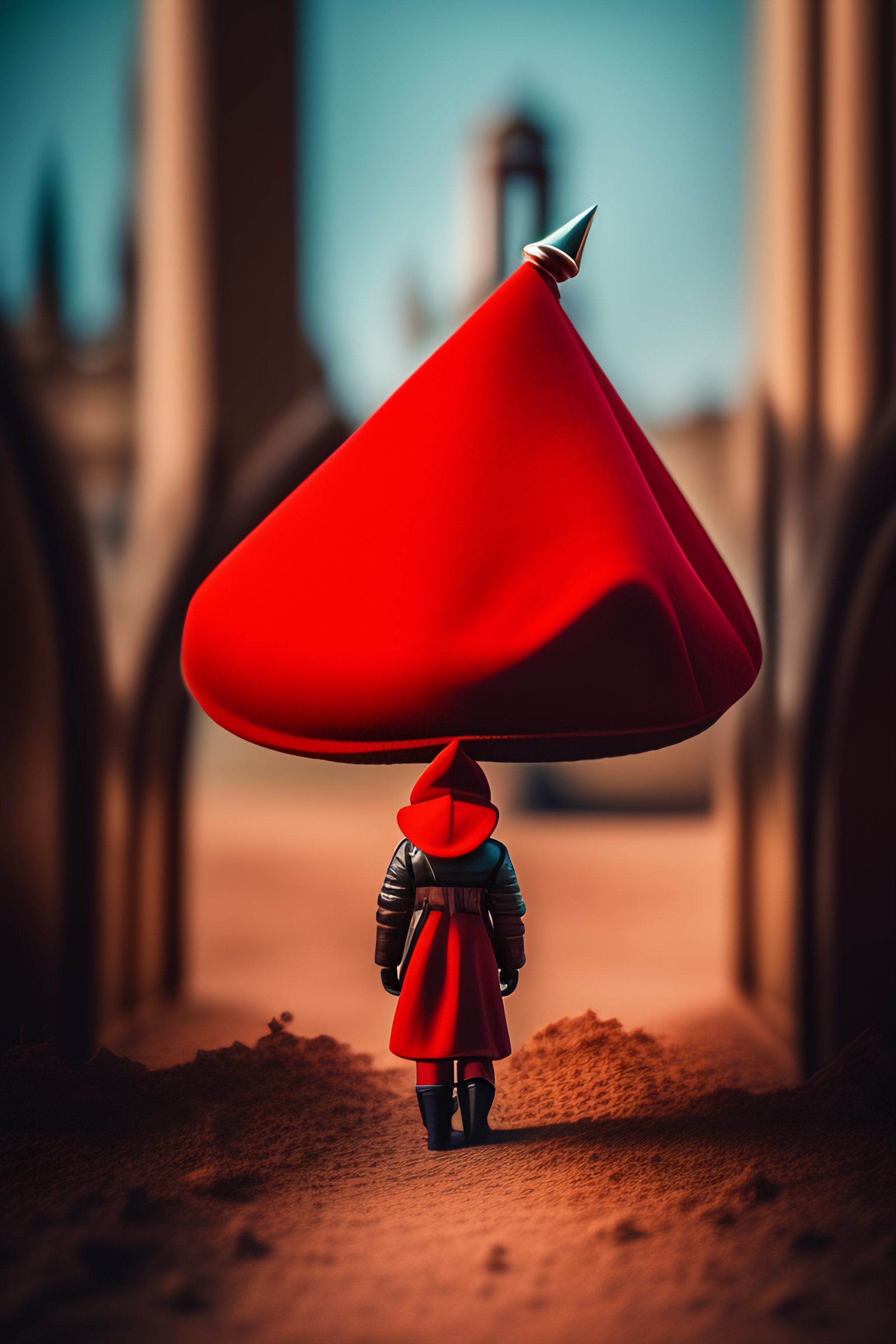 Lexica - Saint with red pointy hat folding hands