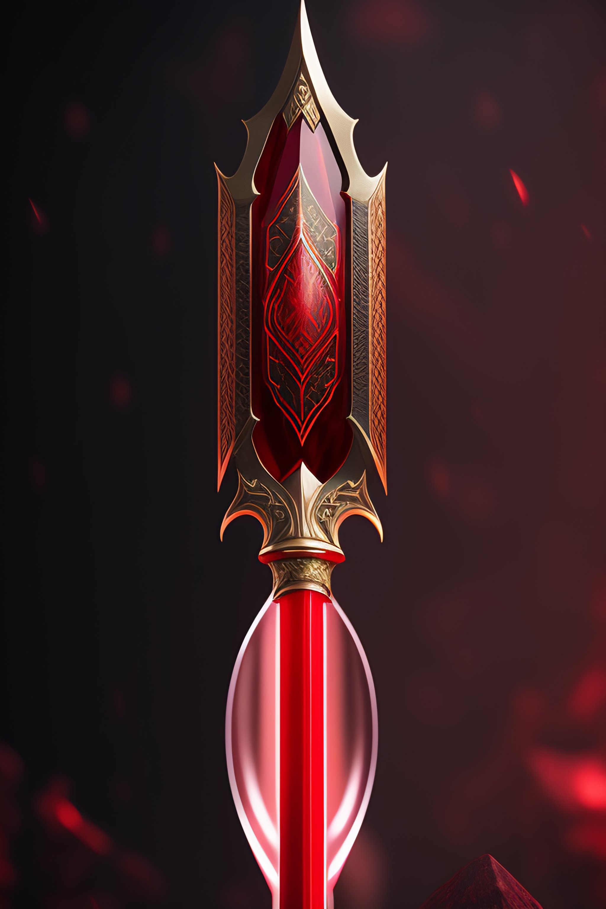 Lexica - Fantasy longsword made of transparent red glass, evil magic ...