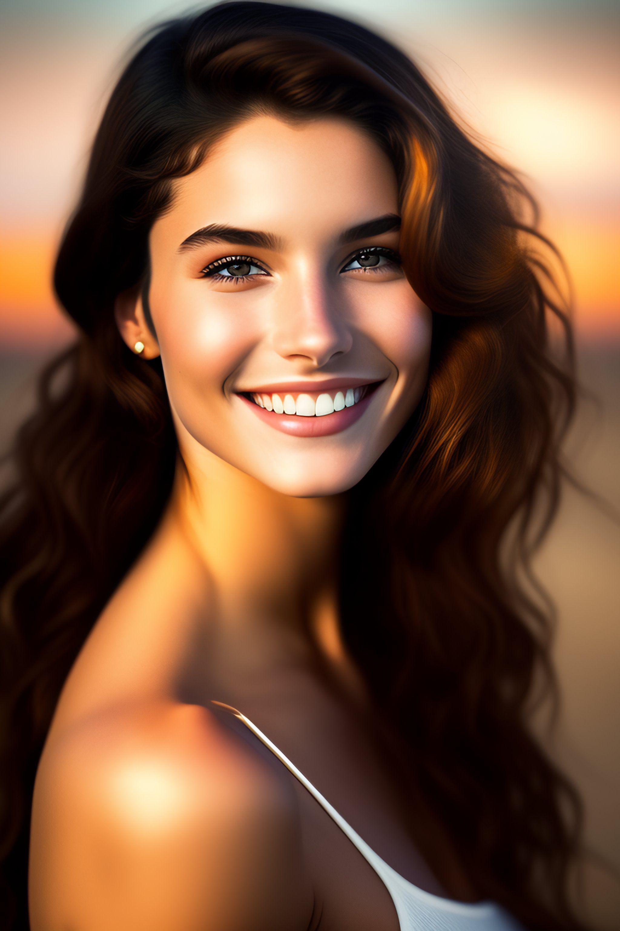 Lexica - Portrait of a uniquely pretty 20 year old girl, beautiful ...