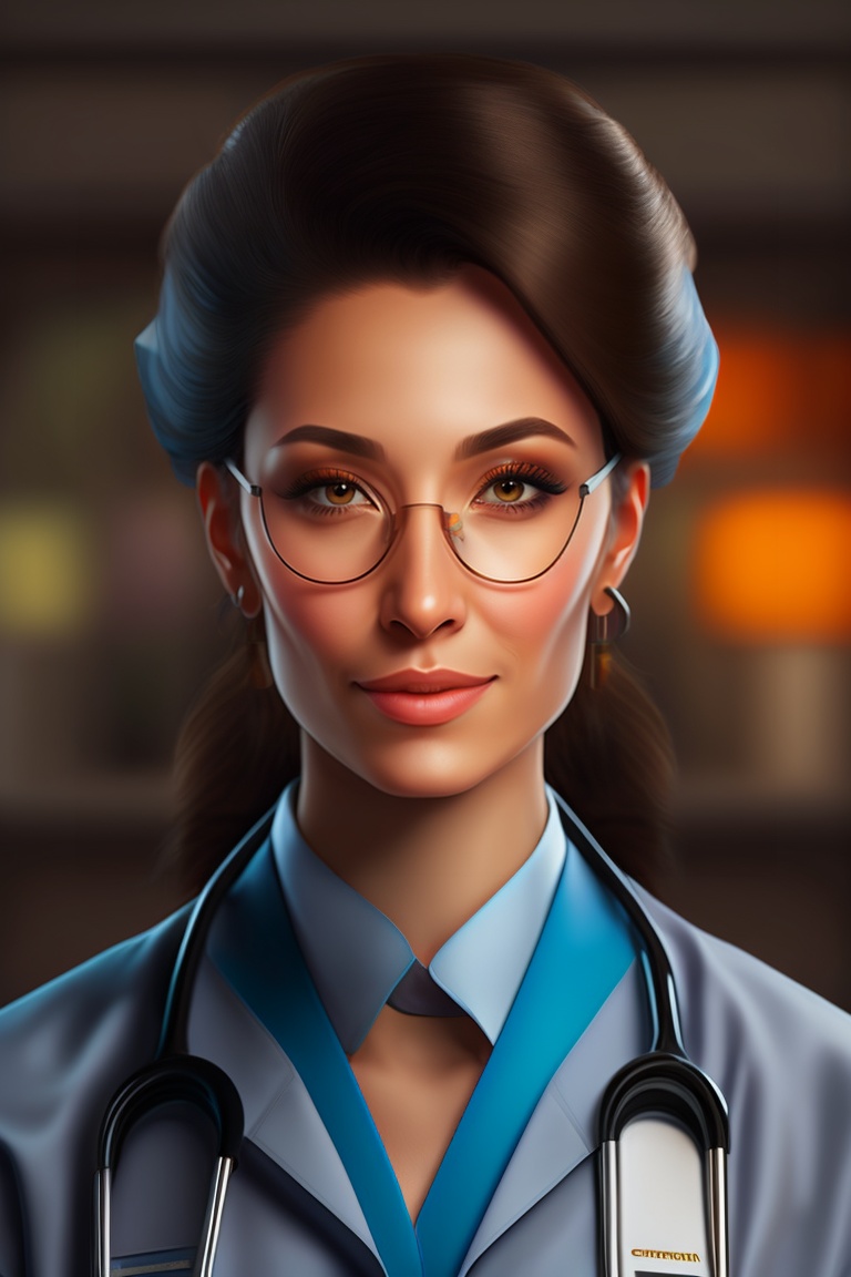 Lexica - A female doctor, front face