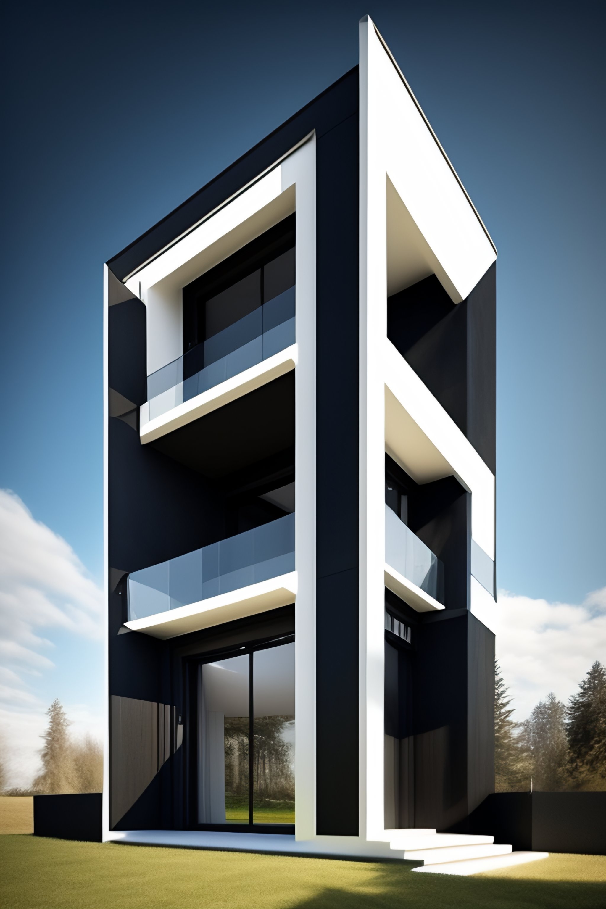 Lexica - Architecture cross-section of a house made of black metal ...