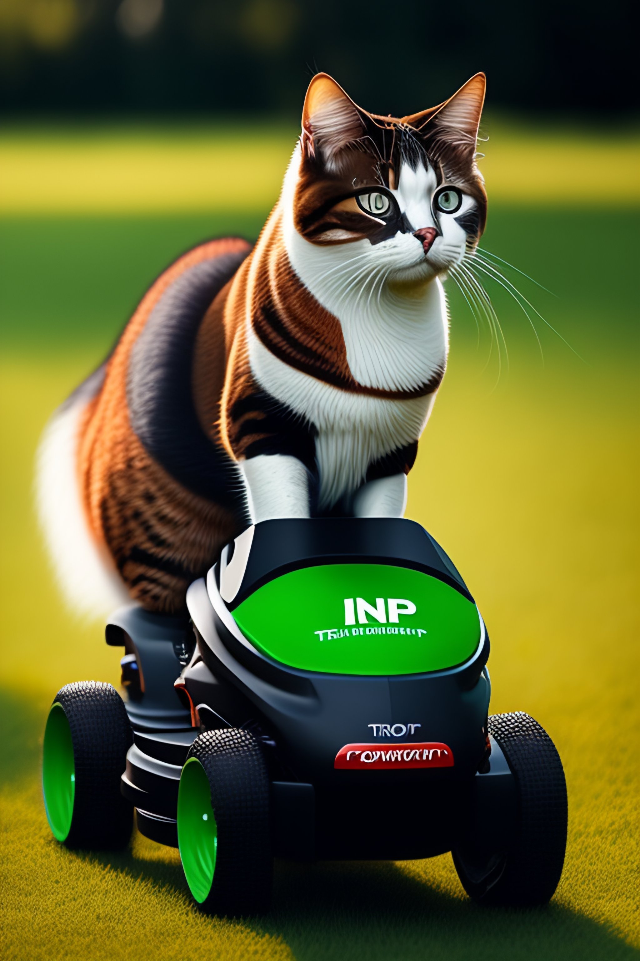 Lexica - Anti trump cat on a lawnmower