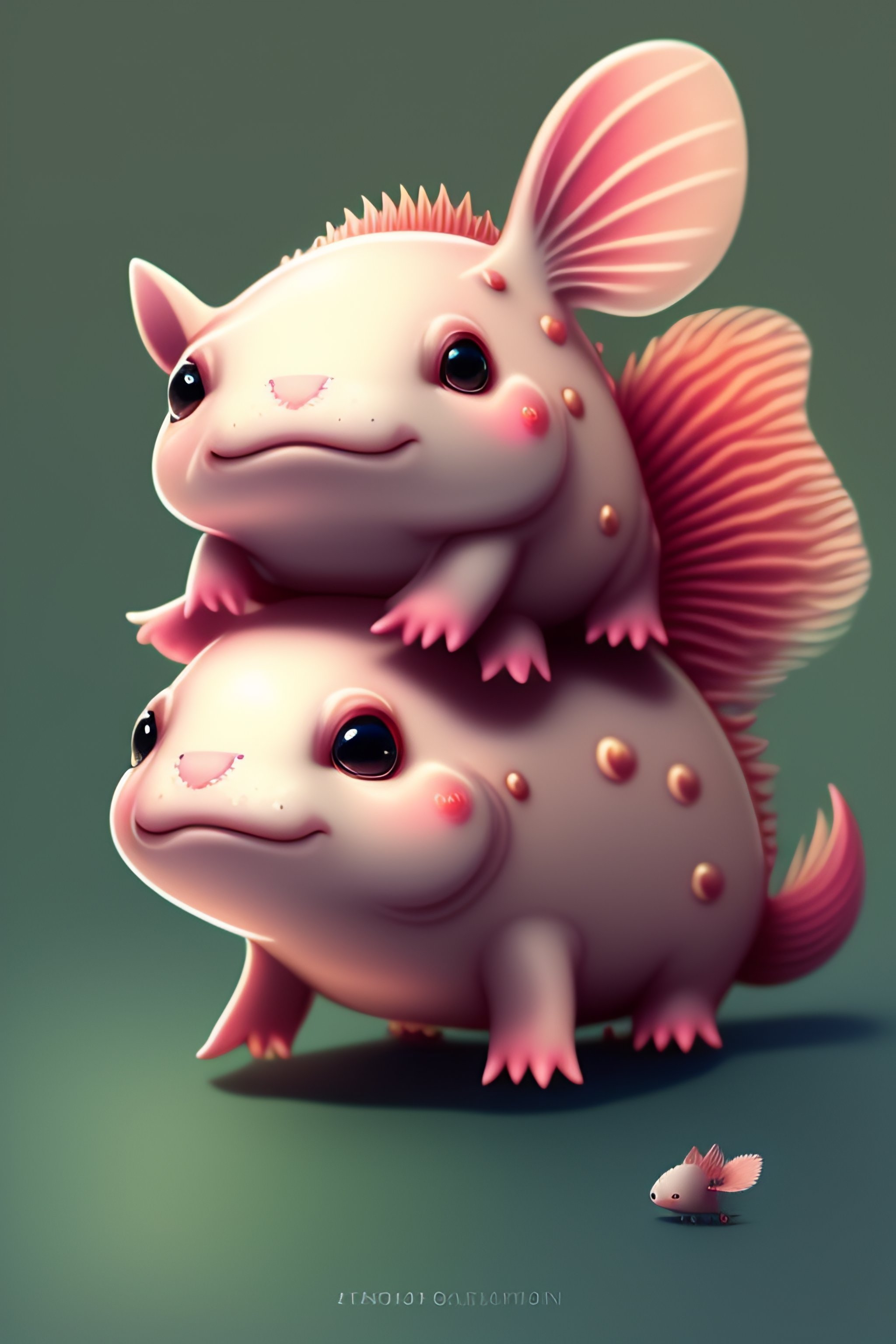 Lexica - Cute and adorable real axolotl cartoon it baby, fantasy ...
