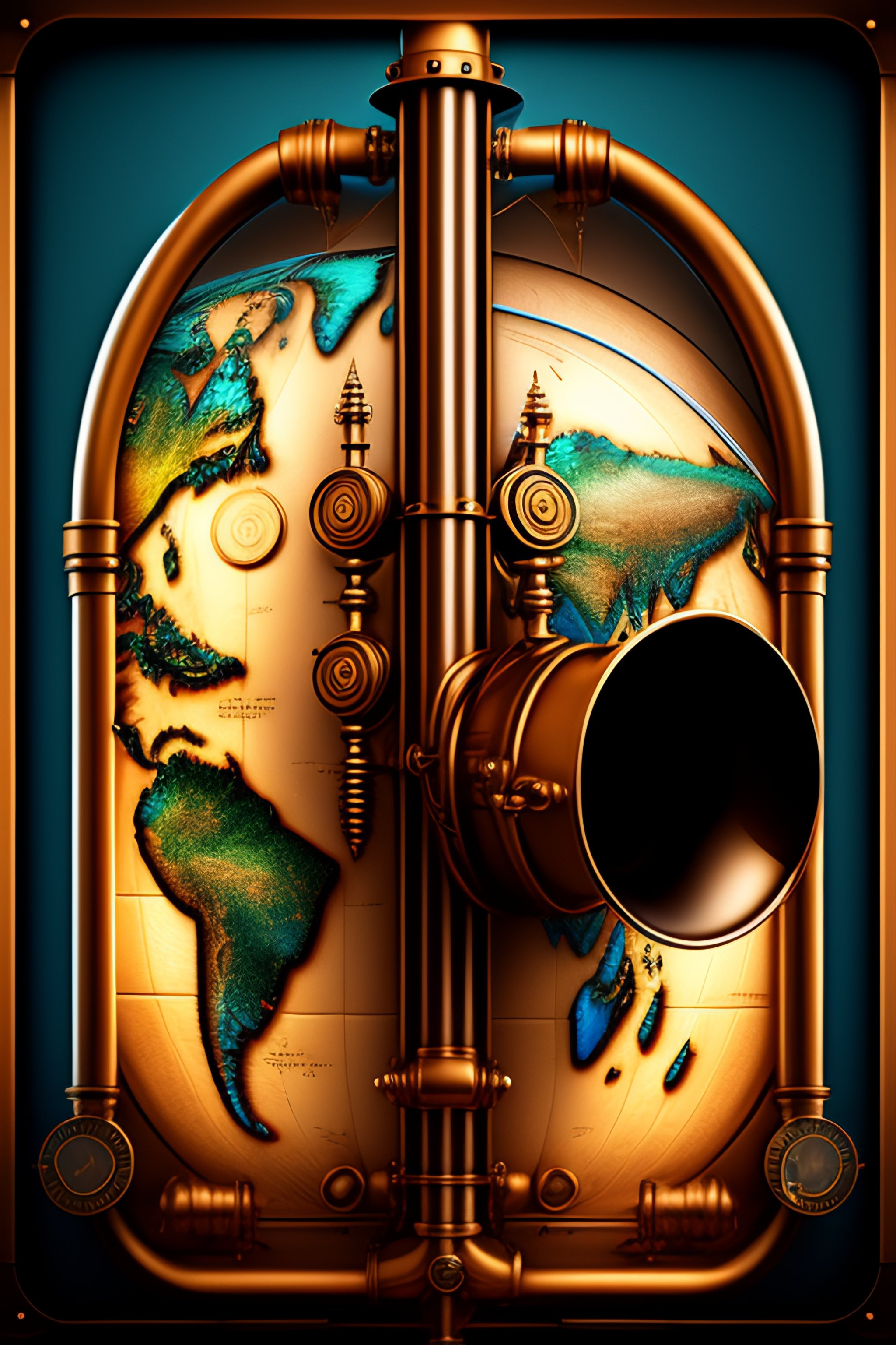 Steampunk Map Wallpaper