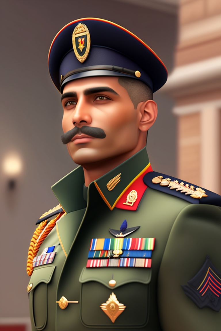 Lexica - A man wearing Indian Army uniform and have stethoscope around ...