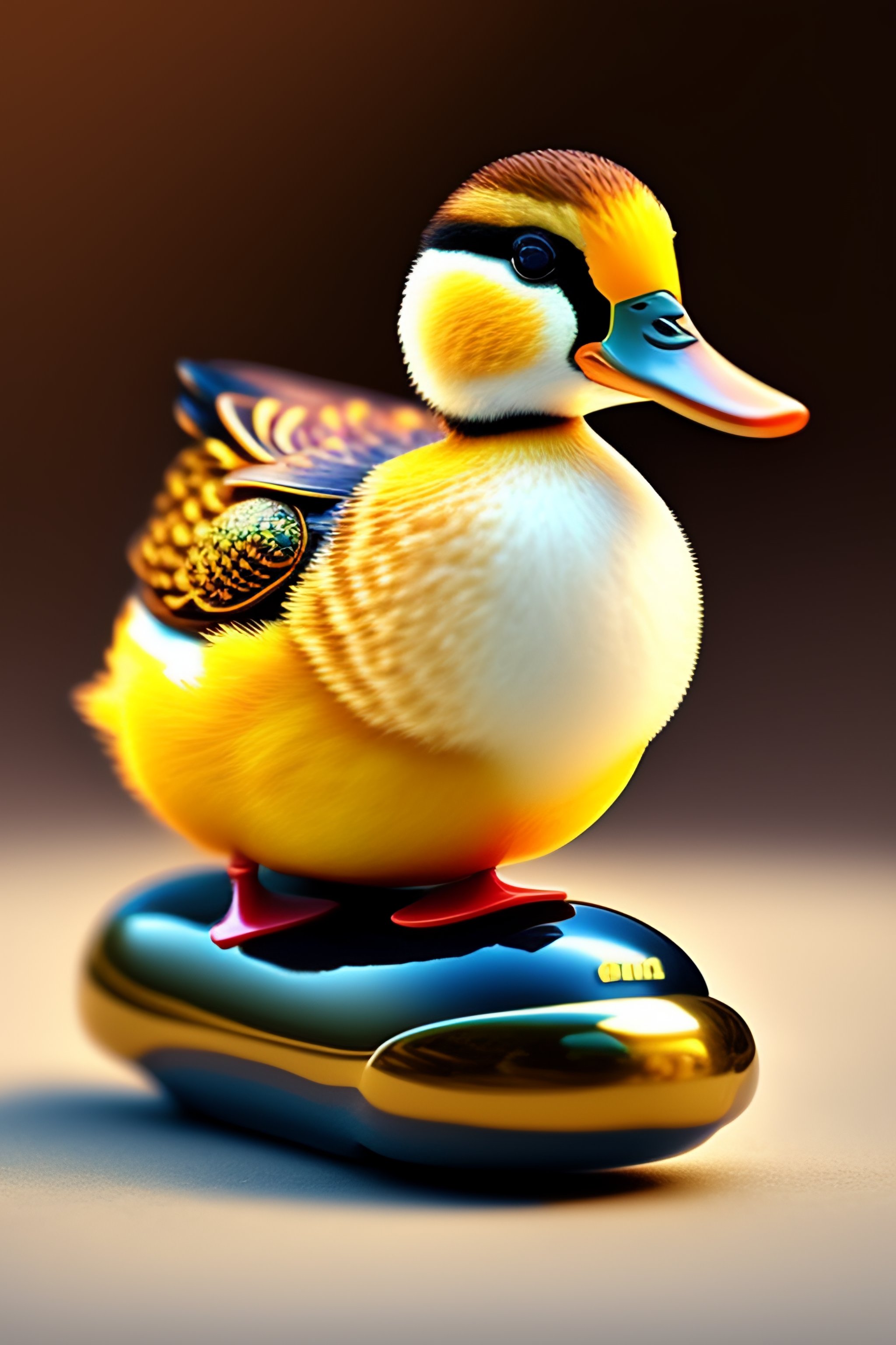 Lexica - A little duck with HELMET and icecream realistic
