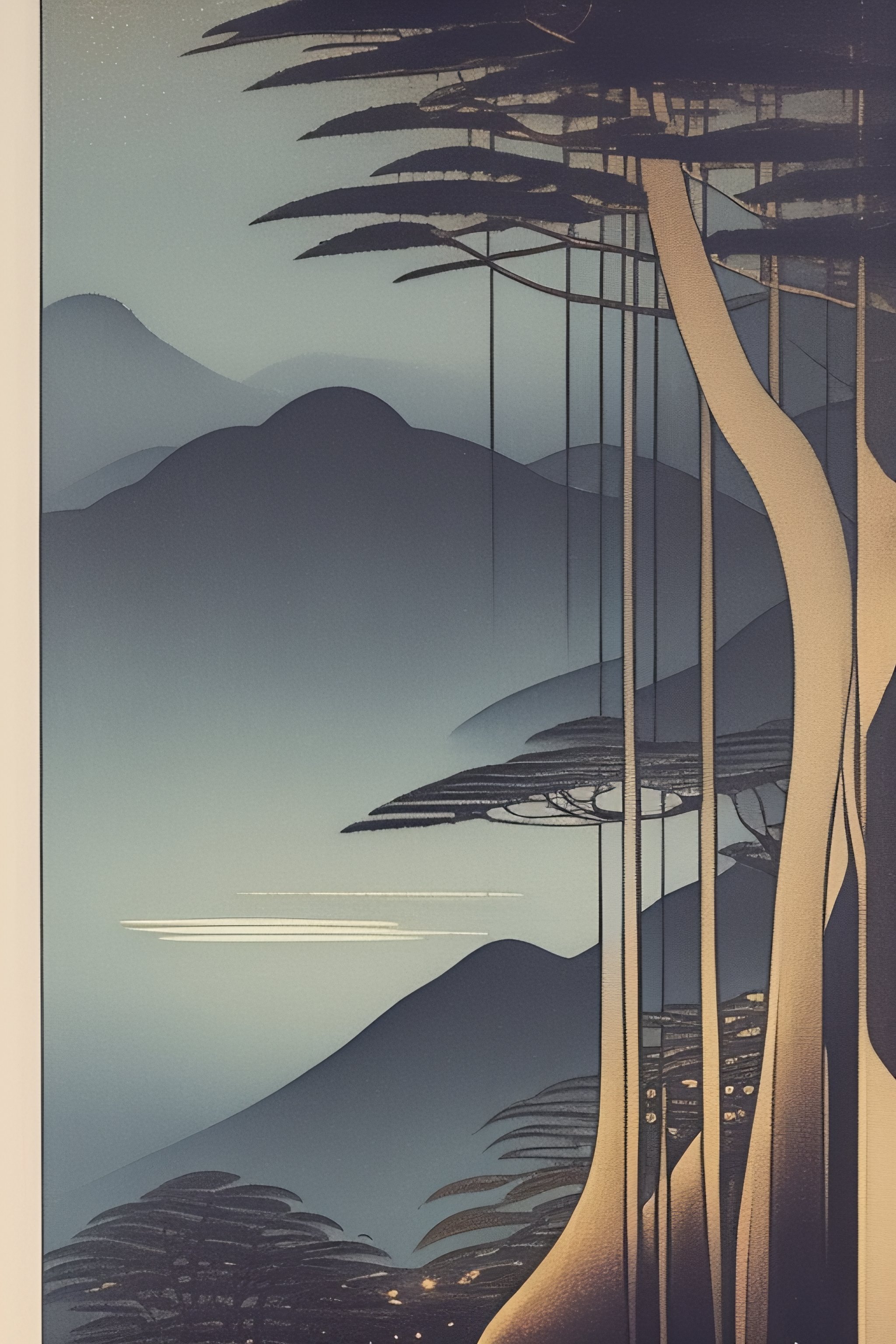 Lexica - Rainforest at night by ohara koson, 1 9 1 0, muted colors ...