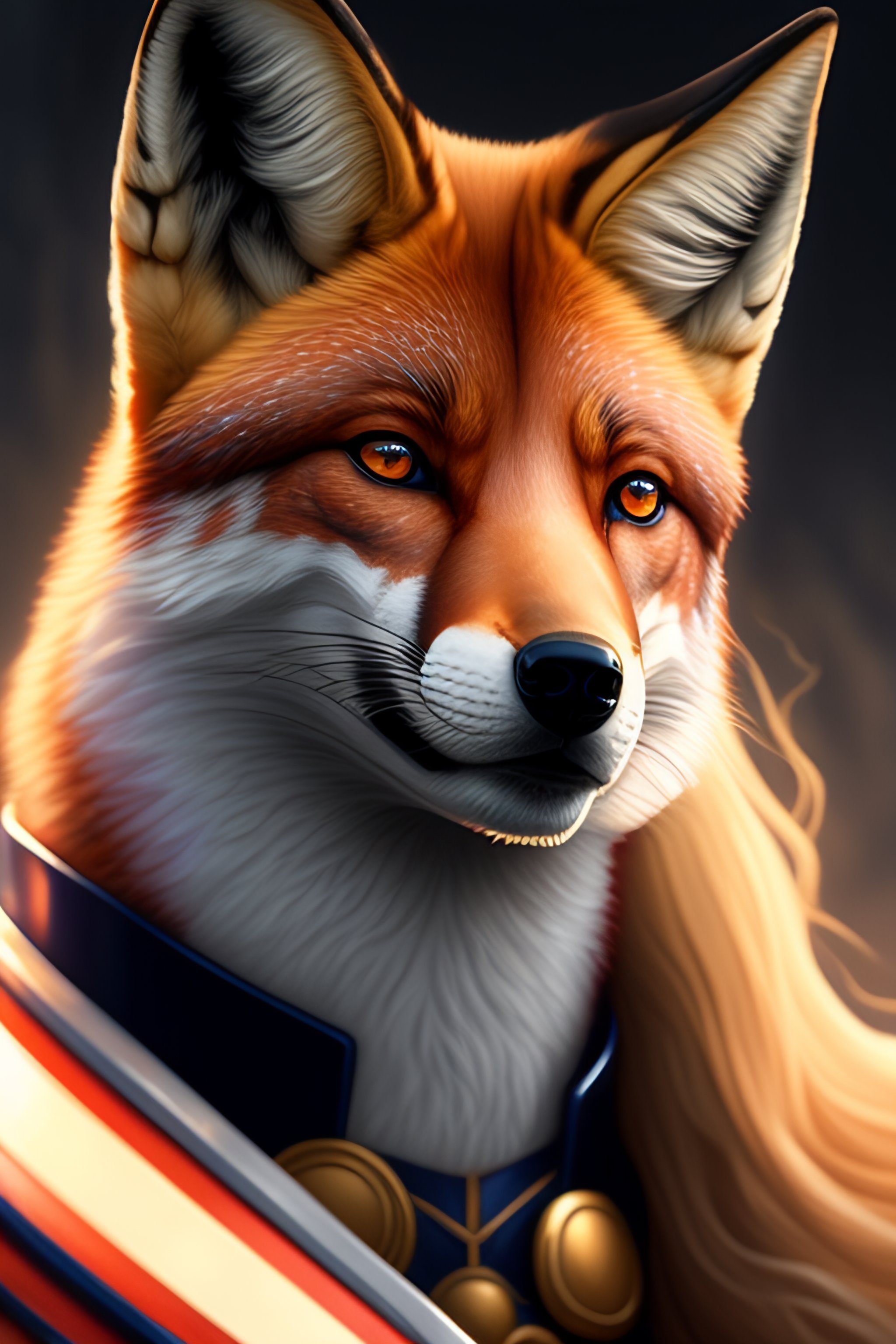 Lexica - Fox as thor, realistic portrait, symmetrical, highly detailed ...