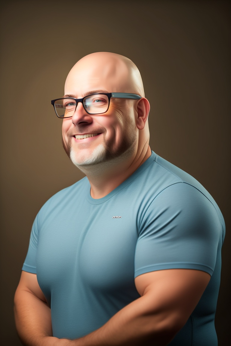 Lexica - Man, white, 50 years old, medium fat, barber, bald, with ...
