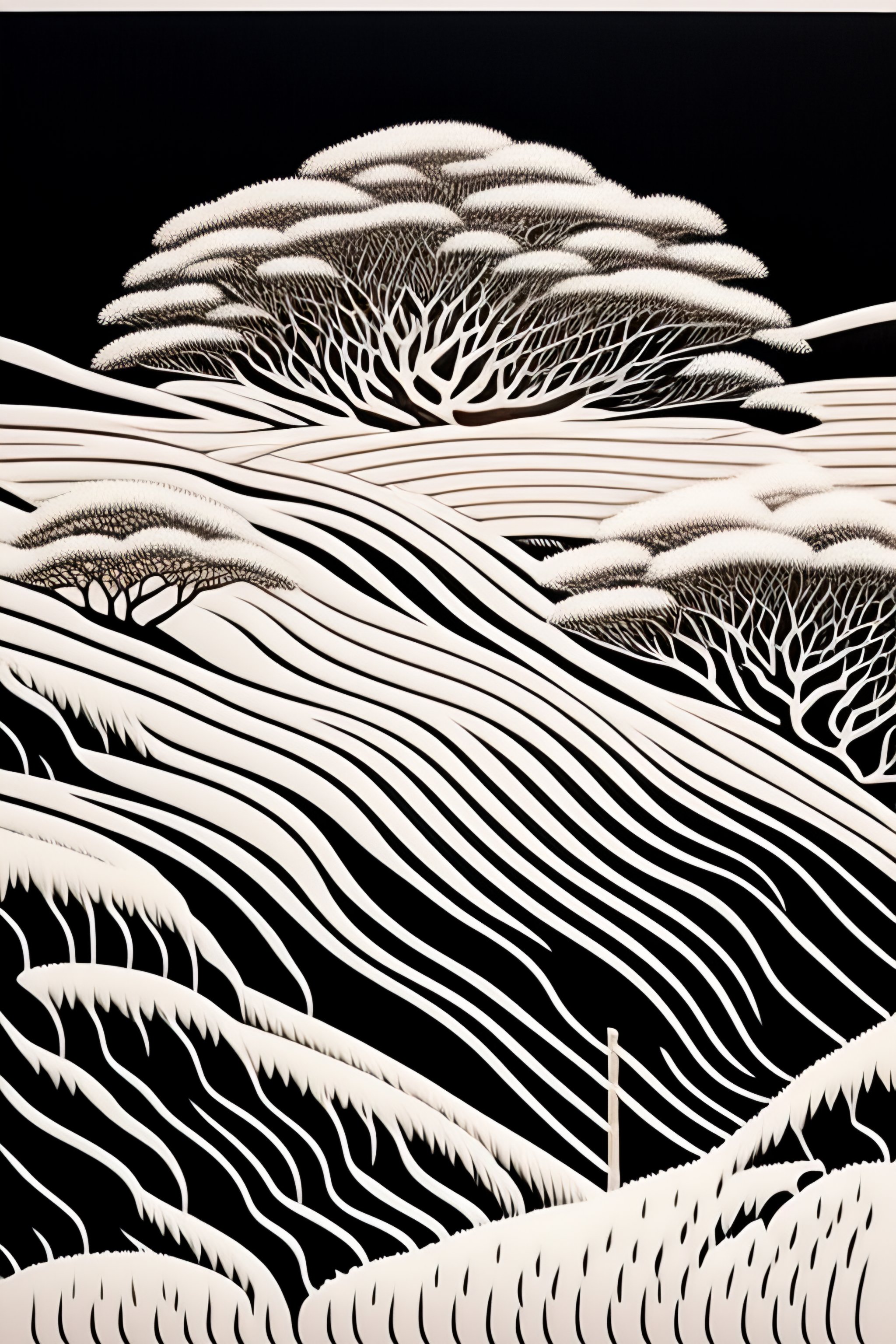 Lexica - Minimal line art Woodblock print by Taguchi Tomoki, Yatsuo no ...