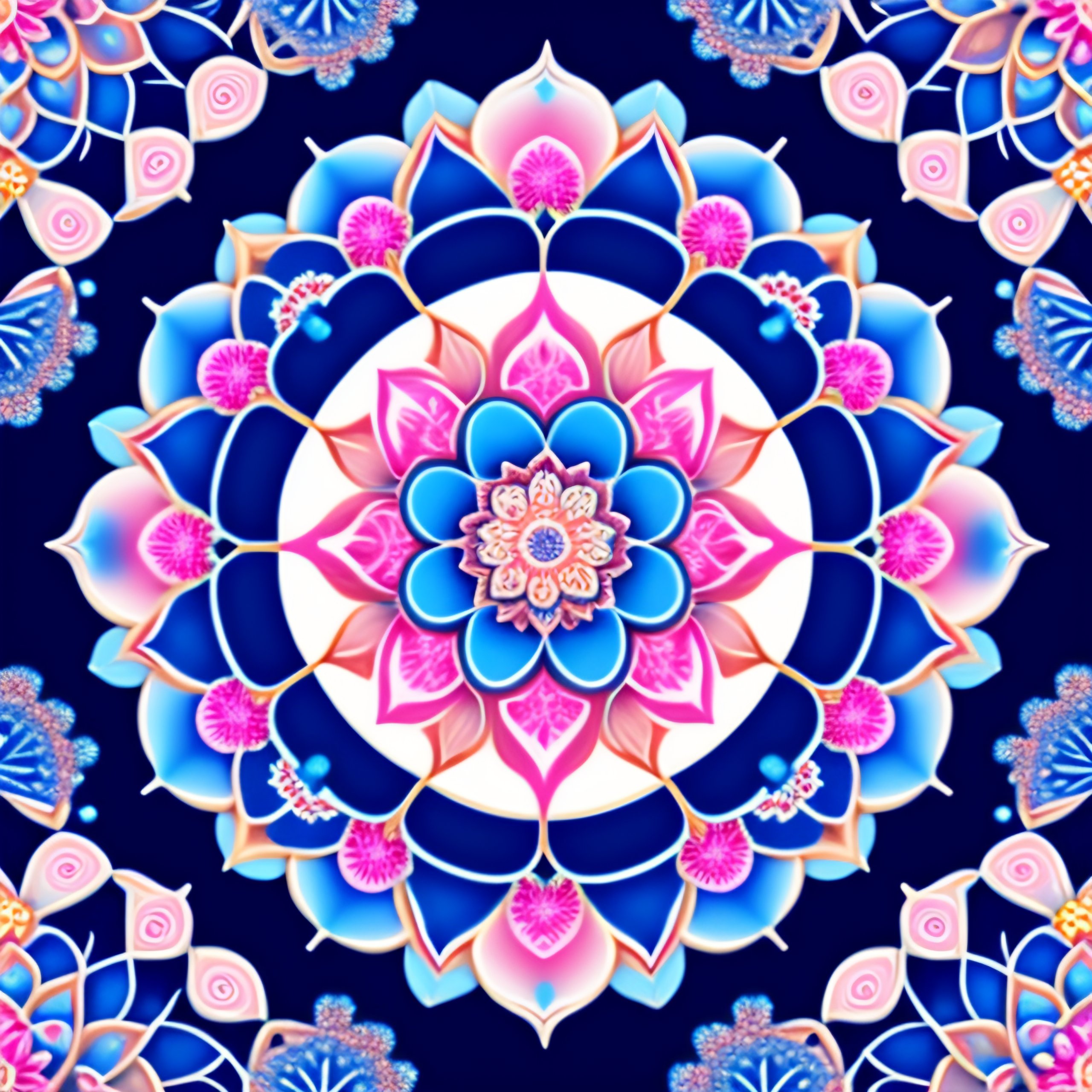 Lexica - A professional drawing of a symmetrical mandala with flowerish ...