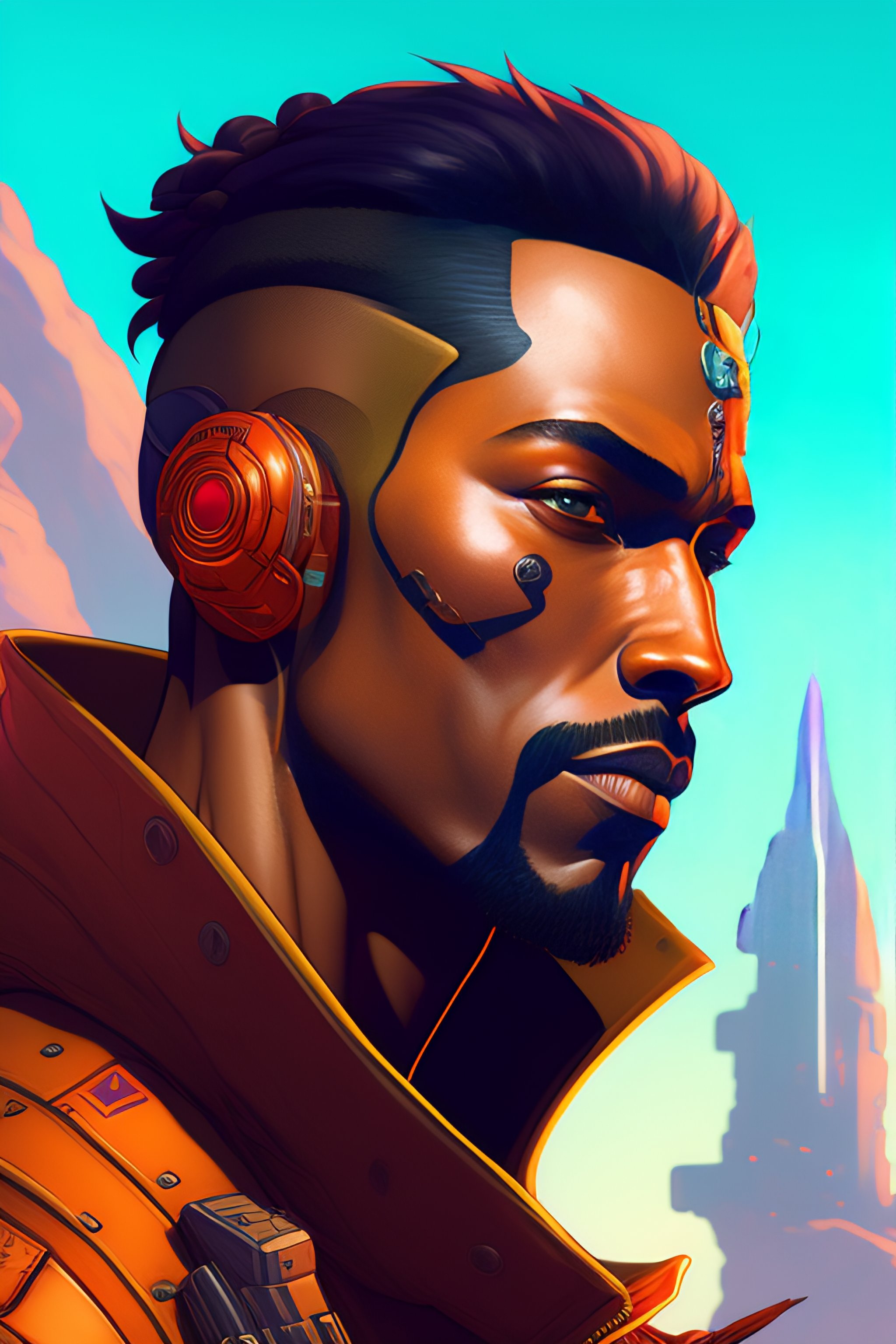 Lexica - A study of cell shaded portrait of james cameron cyborg as ...